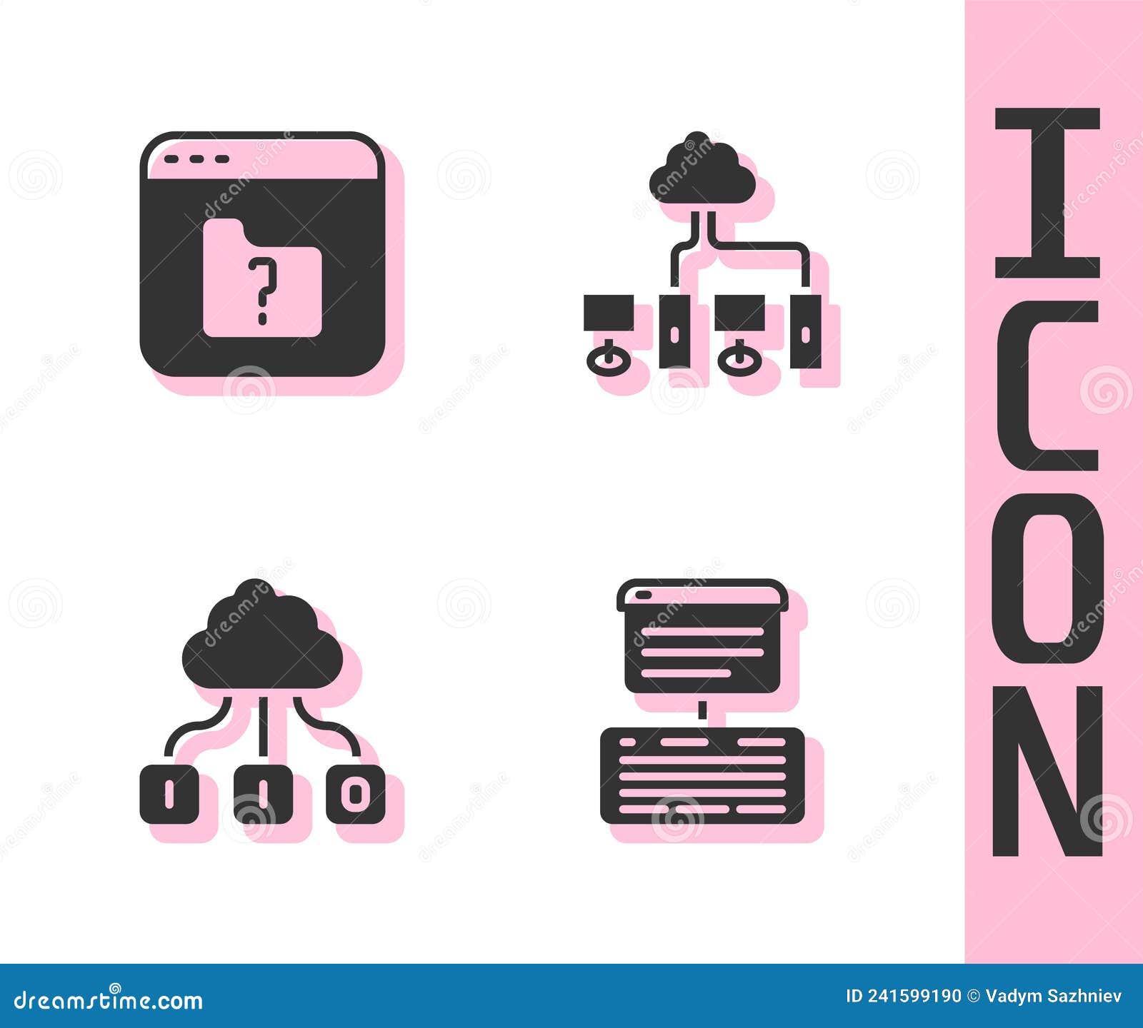 Set Server, Data, Web Hosting, File Missing, Cloud Technology Data Transfer and Computer Network ...