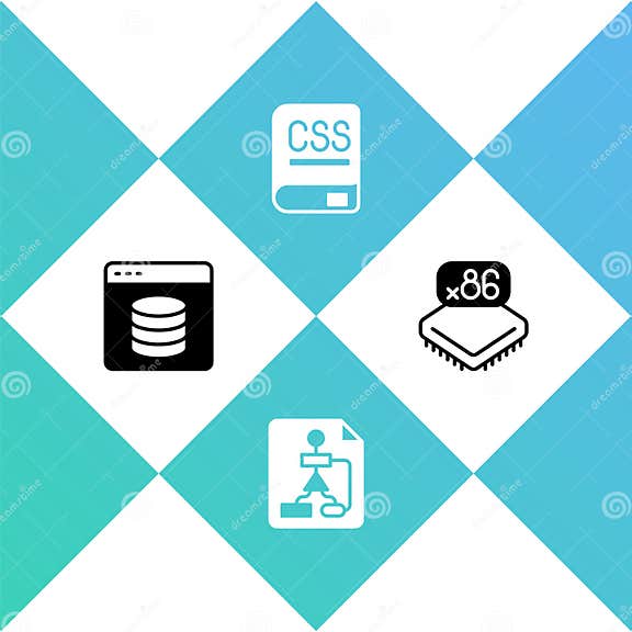 Set Server Data Web Hosting Flowchart Books About Programming And Processor With