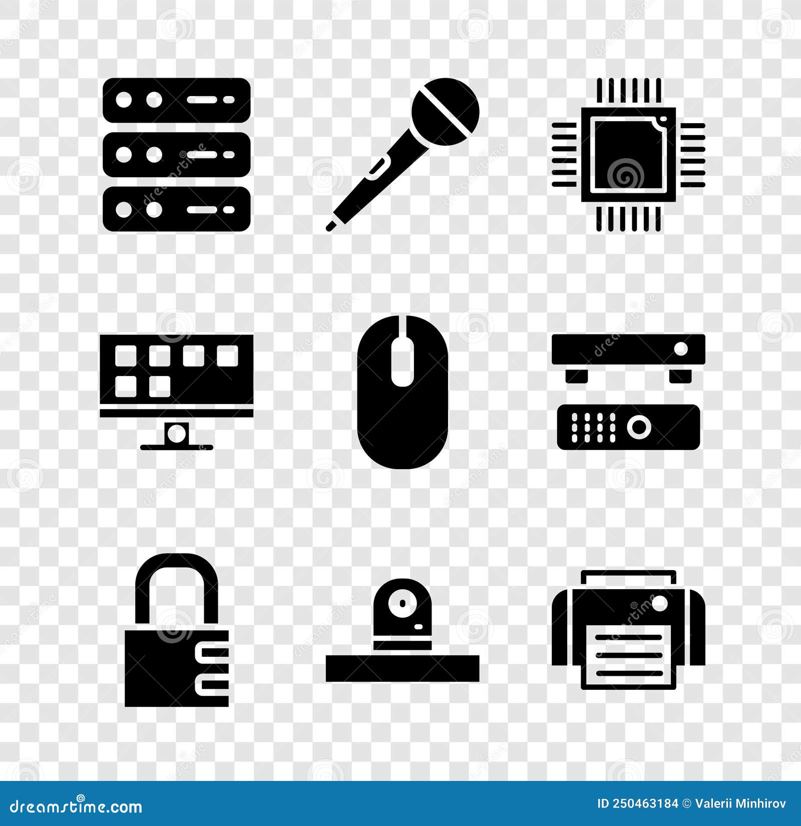 Set Server Data Web Hosting Microphone Processor With Microcircuits Cpu Safe Combination 8601