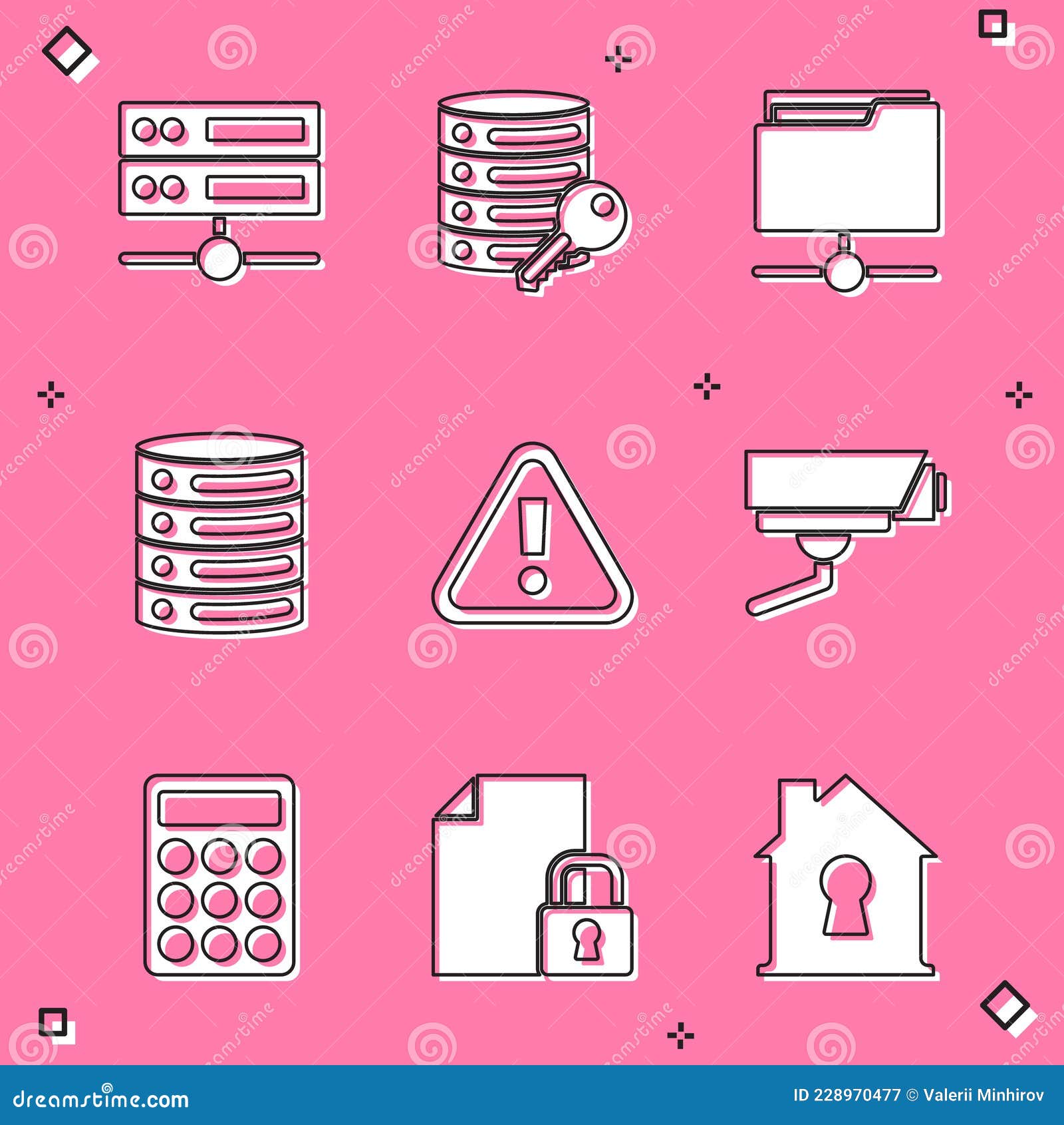 Set Server Data Web Hosting Security With Key Ftp Folder Exclamation Mark Triangle