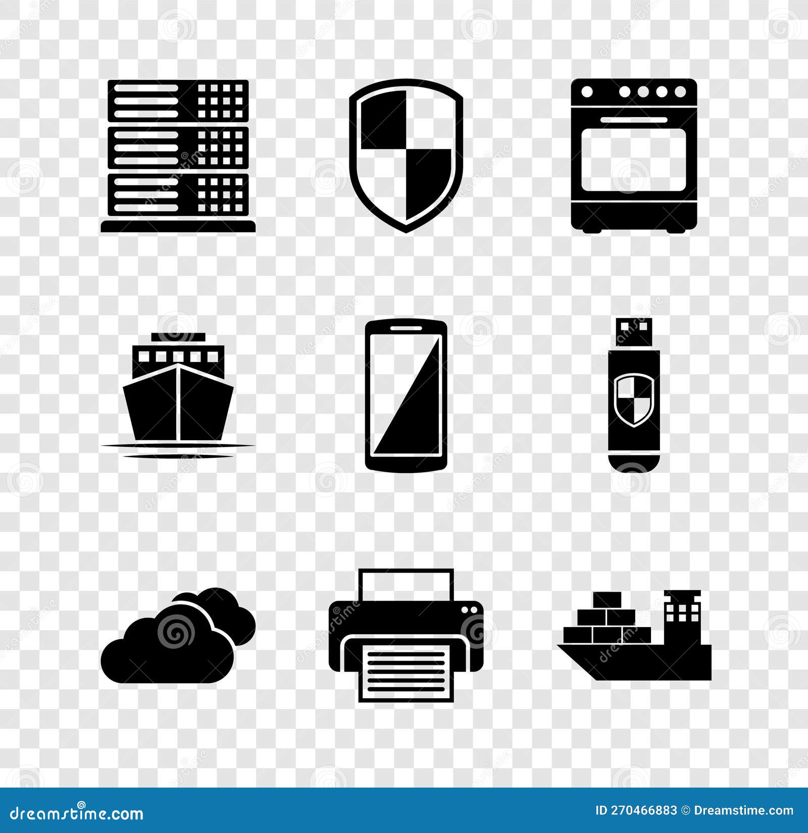 Set Server, Data, Web Hosting, Shield, Oven, Cloud, Printer and Cargo ... Set Server, Data, Web Hosting, Shield, Oven, Cloud, Printer and Cargo ...