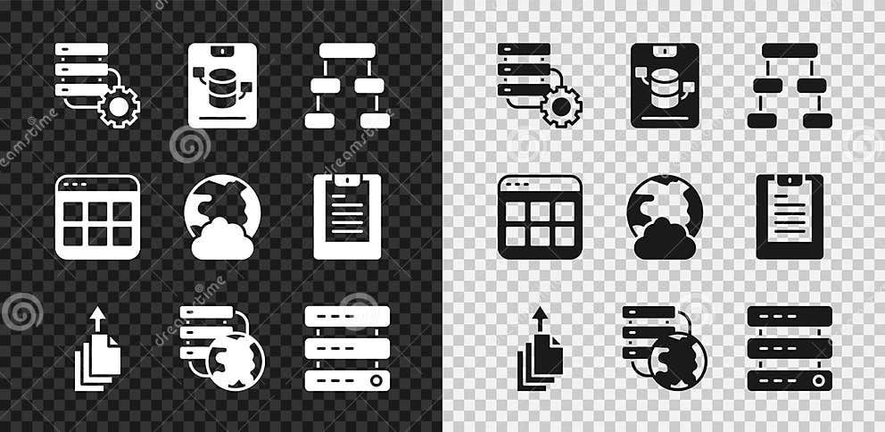 Set Server And Gear Server Data Web Hosting Hierarchy Organogram