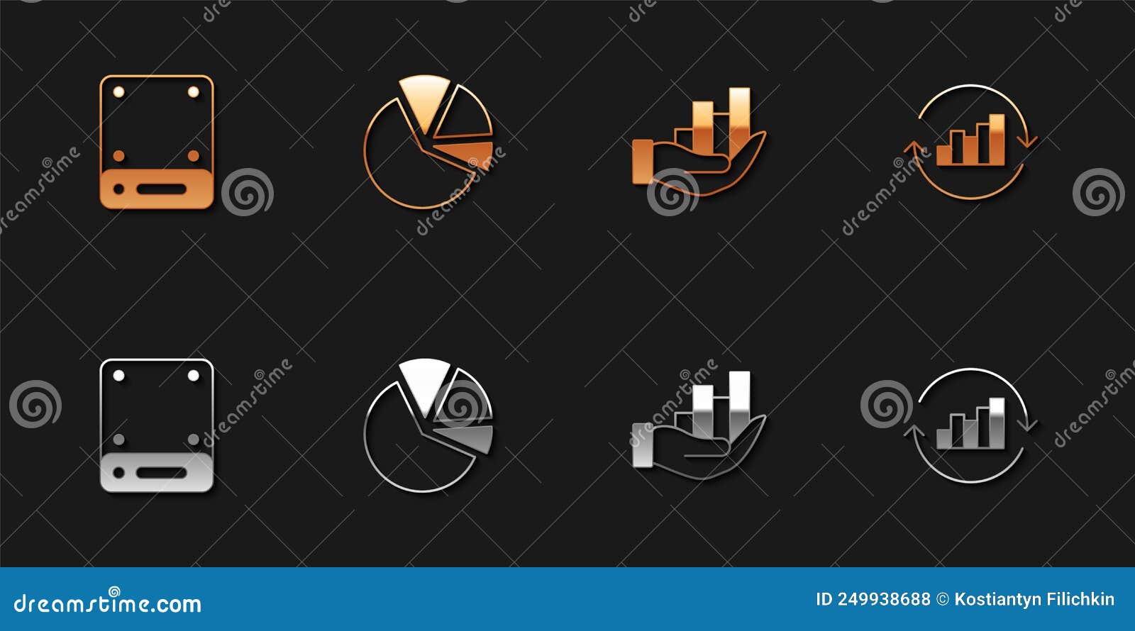 Set Server, Pie Chart Infographic, and Icon. Vector Stock Vector ...