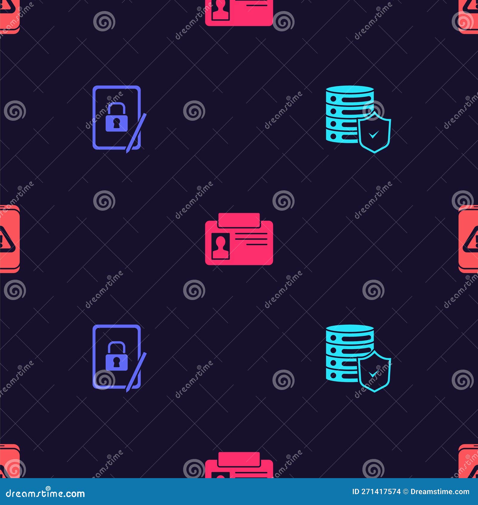 Set Server with Shield, Tablet Closed Padlock, Identification Badge and ... Set Server with Shield, Tablet Closed Padlock, Identification Badge and ...