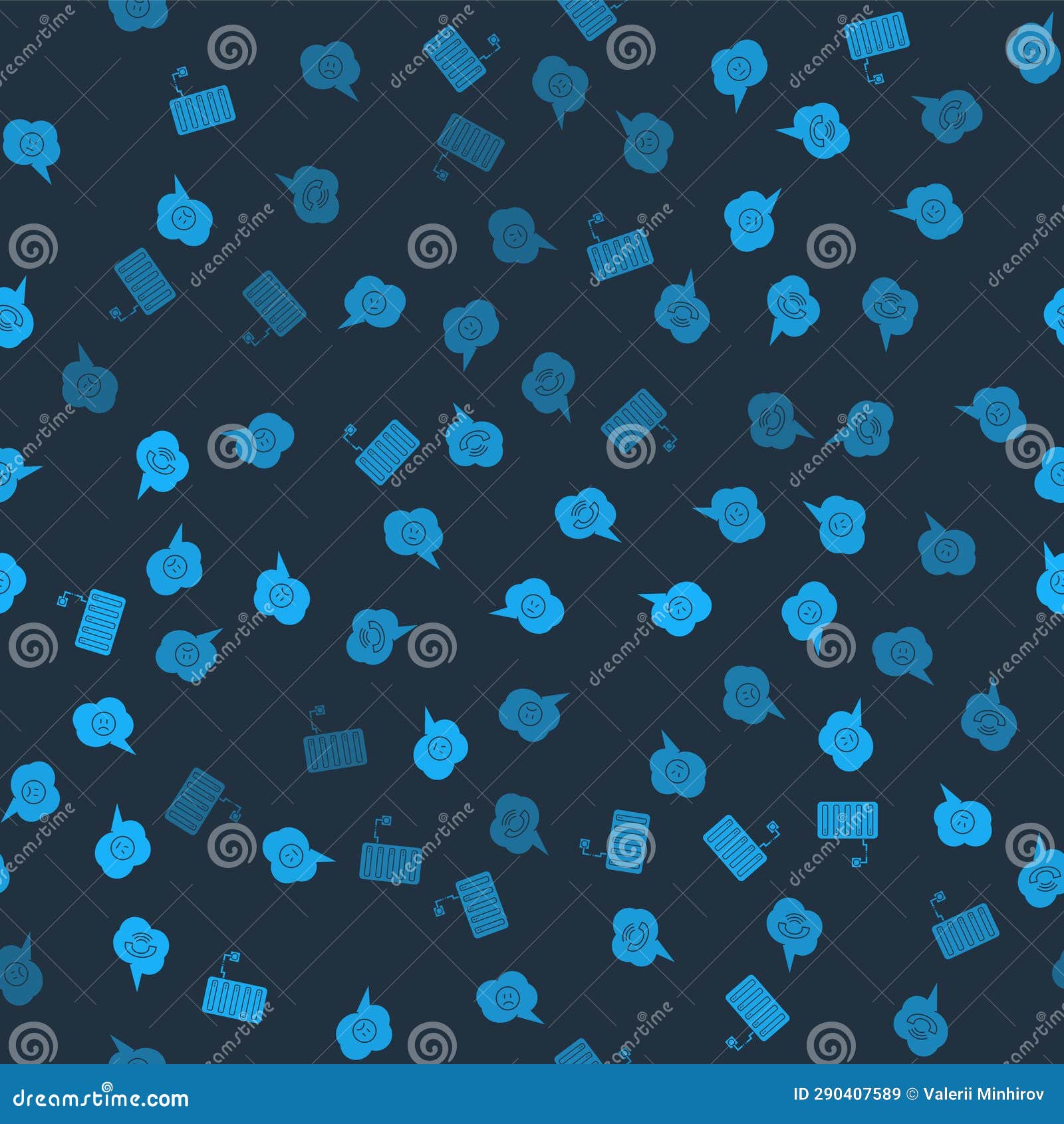 Set Server, Speech Bubble with Angry Smile, Phone Call and Sad on ...