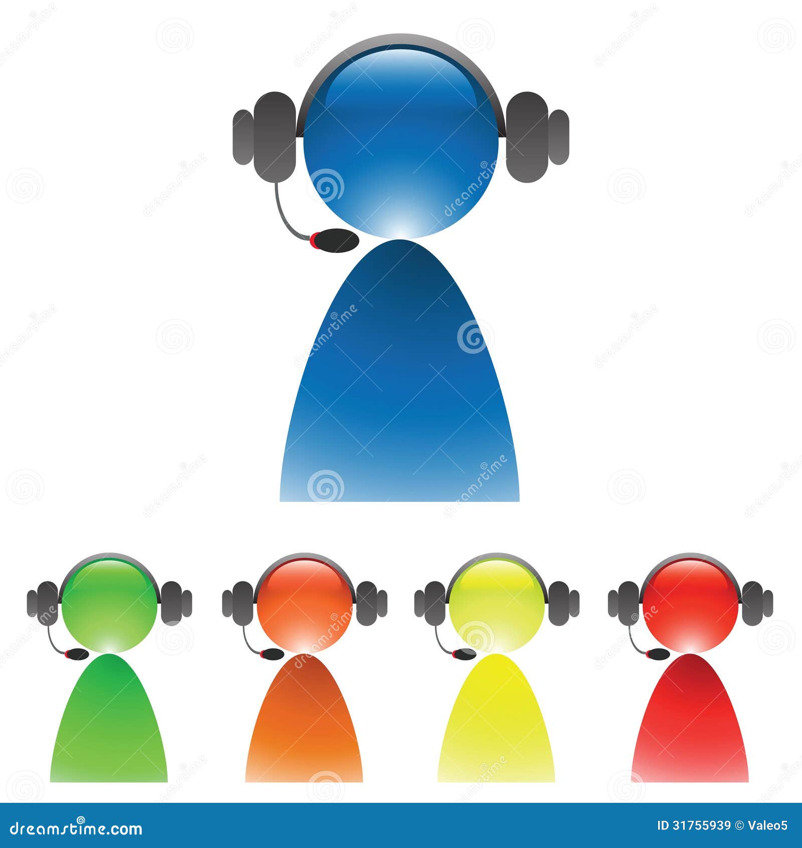 Set of Service Operator Icons Stock Vector - Illustration of help ...