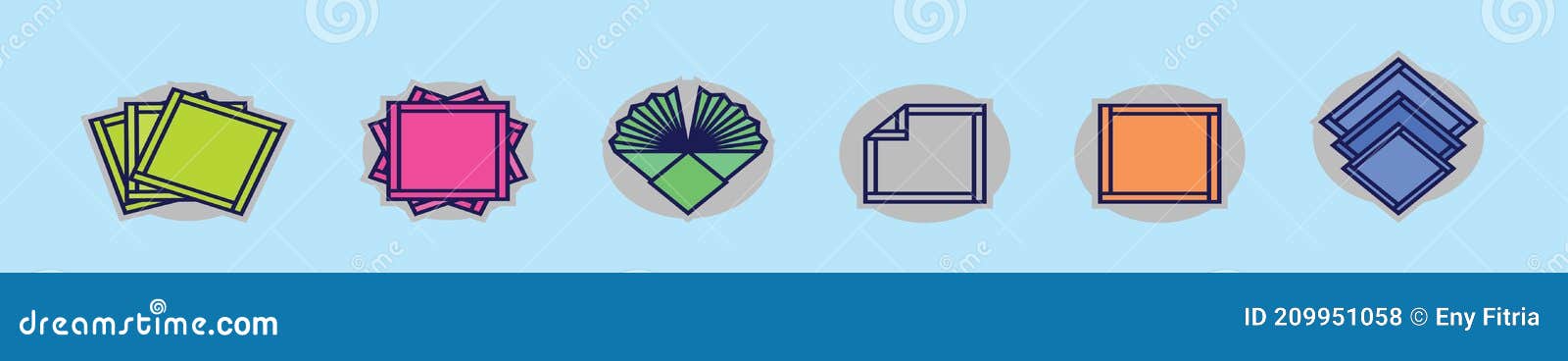 Set of Serviette Cartoon Icon Design Template with Various Models ...