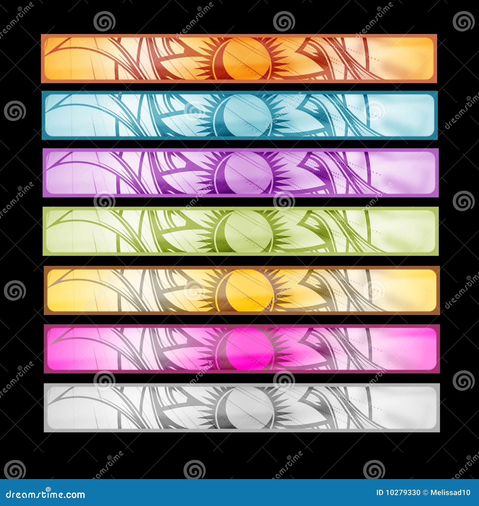 Set of seven banners stock illustration. Illustration of curve - 10279330