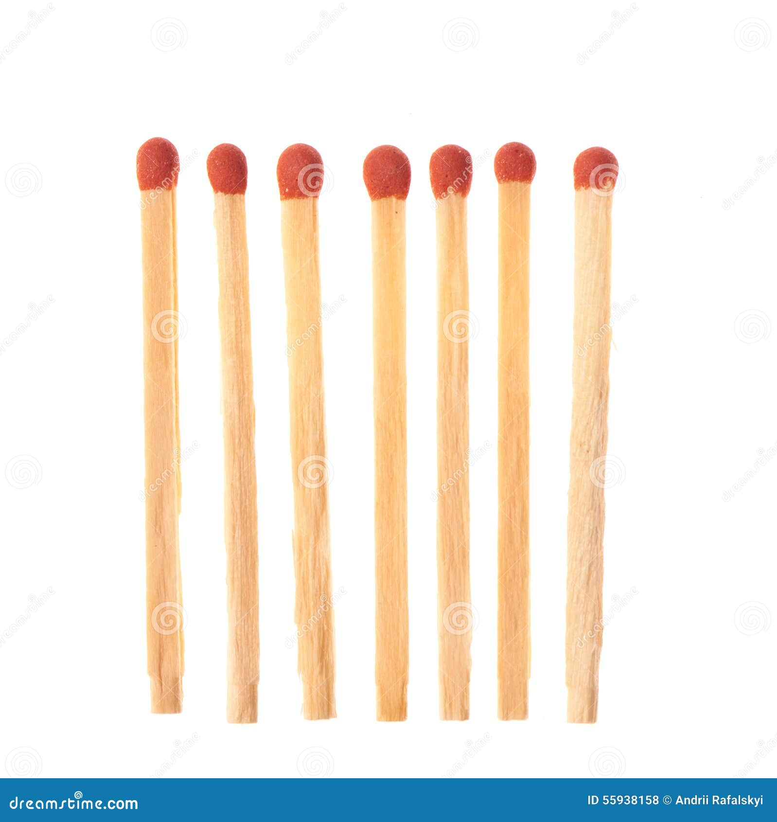 Set of Seven Red Wooden Matches on White Background Stock Photo - Image ...