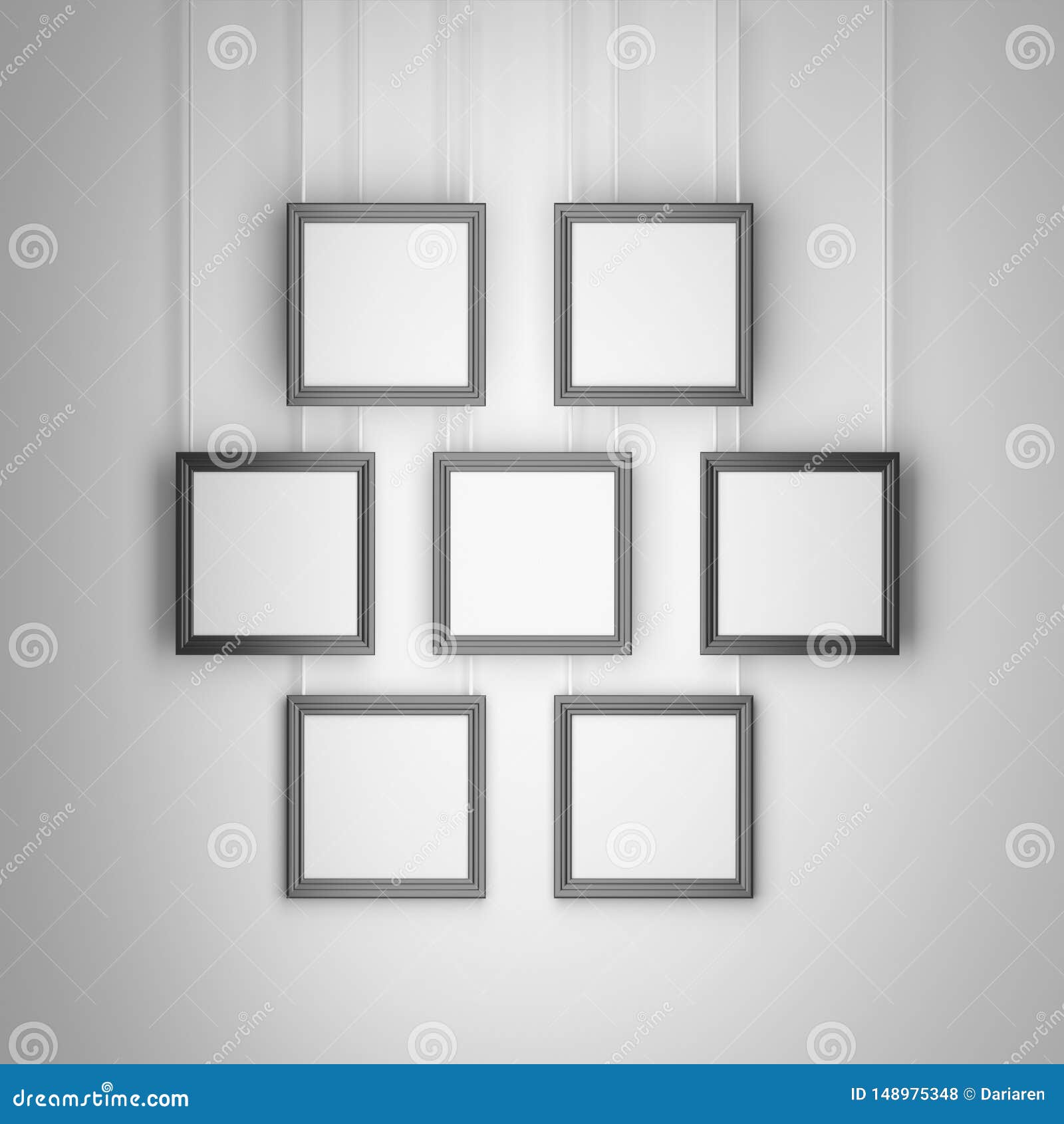 Set of Seven Square Picture Frames Stock Illustration - Illustration of ...