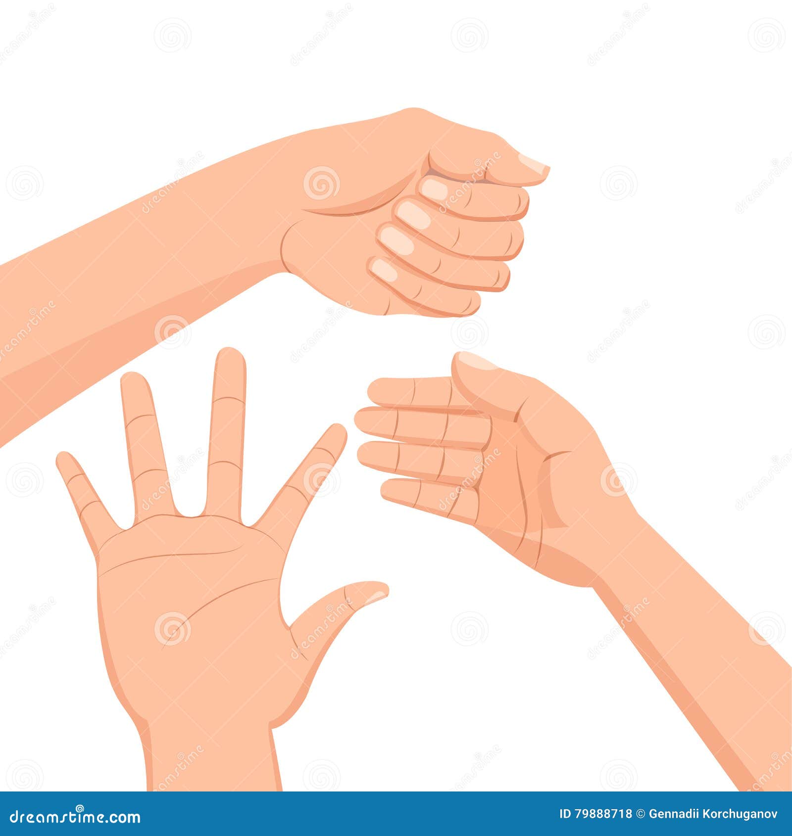 Several Hands Clench Into Fists And Beat Each Other. Concept ...