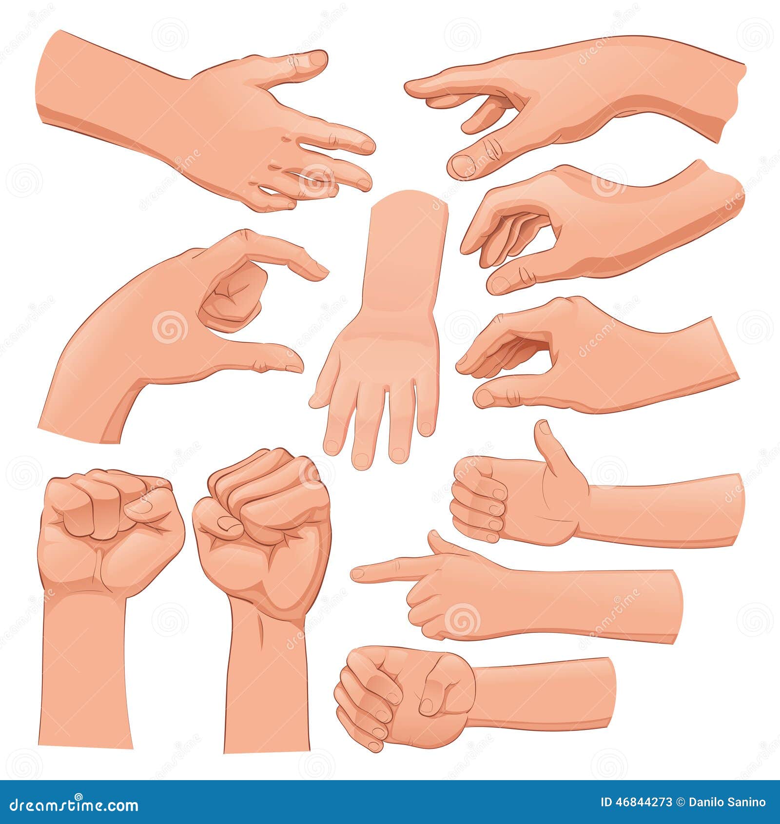 Several Hands Clench Into Fists And Beat Each Other. Concept ...