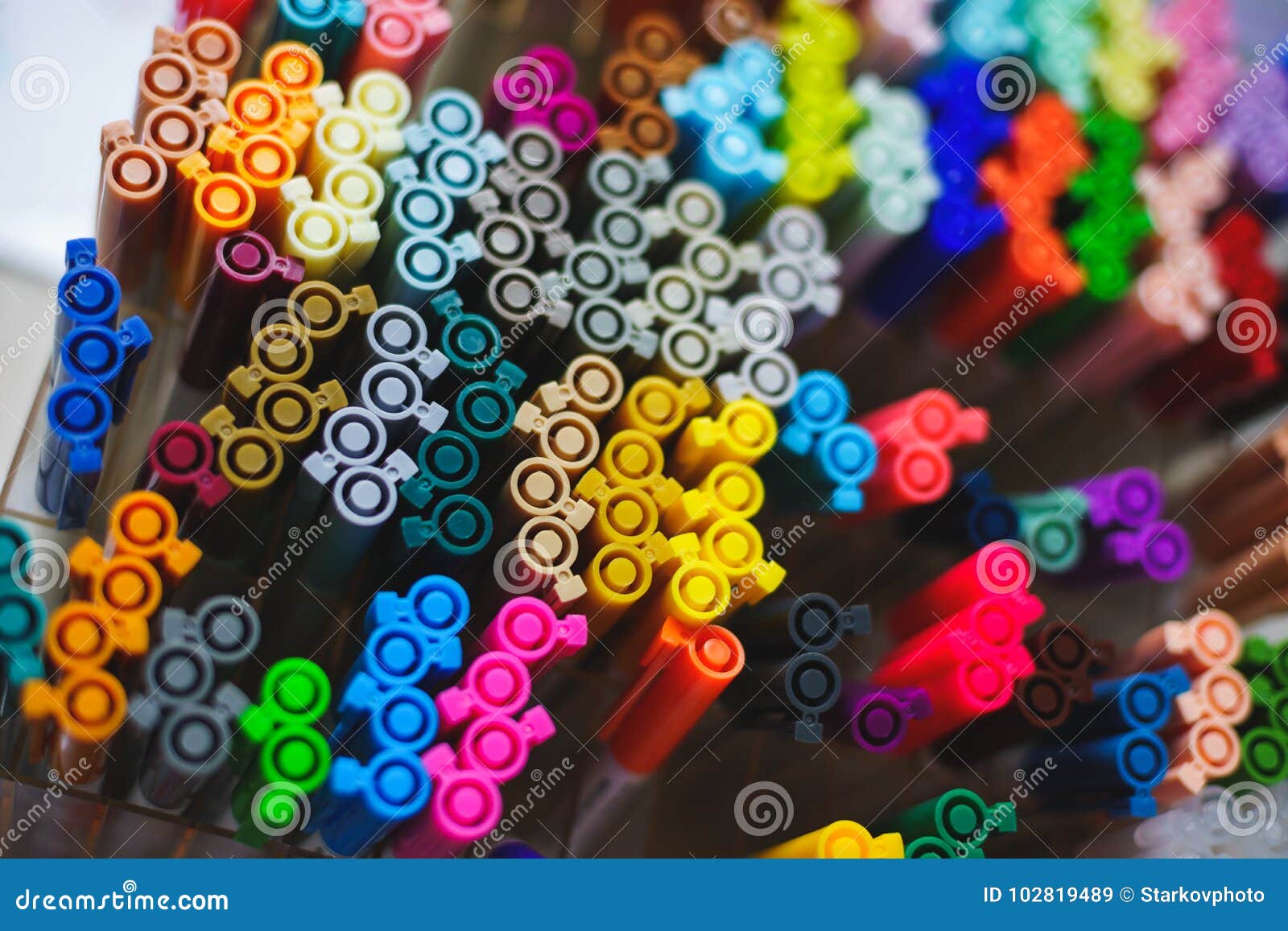 Set of Several Liners, Markers and Colored Markers of Different Colors ...