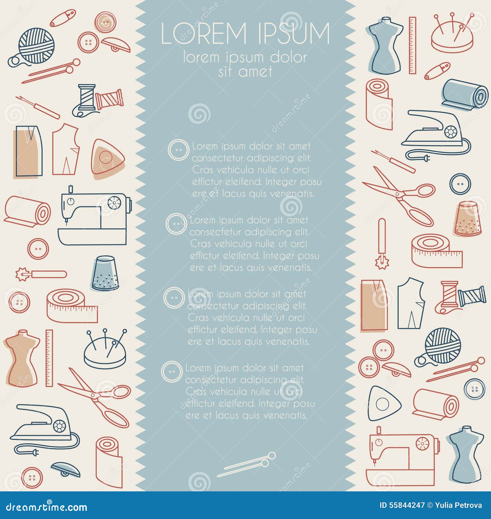 Set of sewing line icons. stock vector. Illustration of craft - 55844247