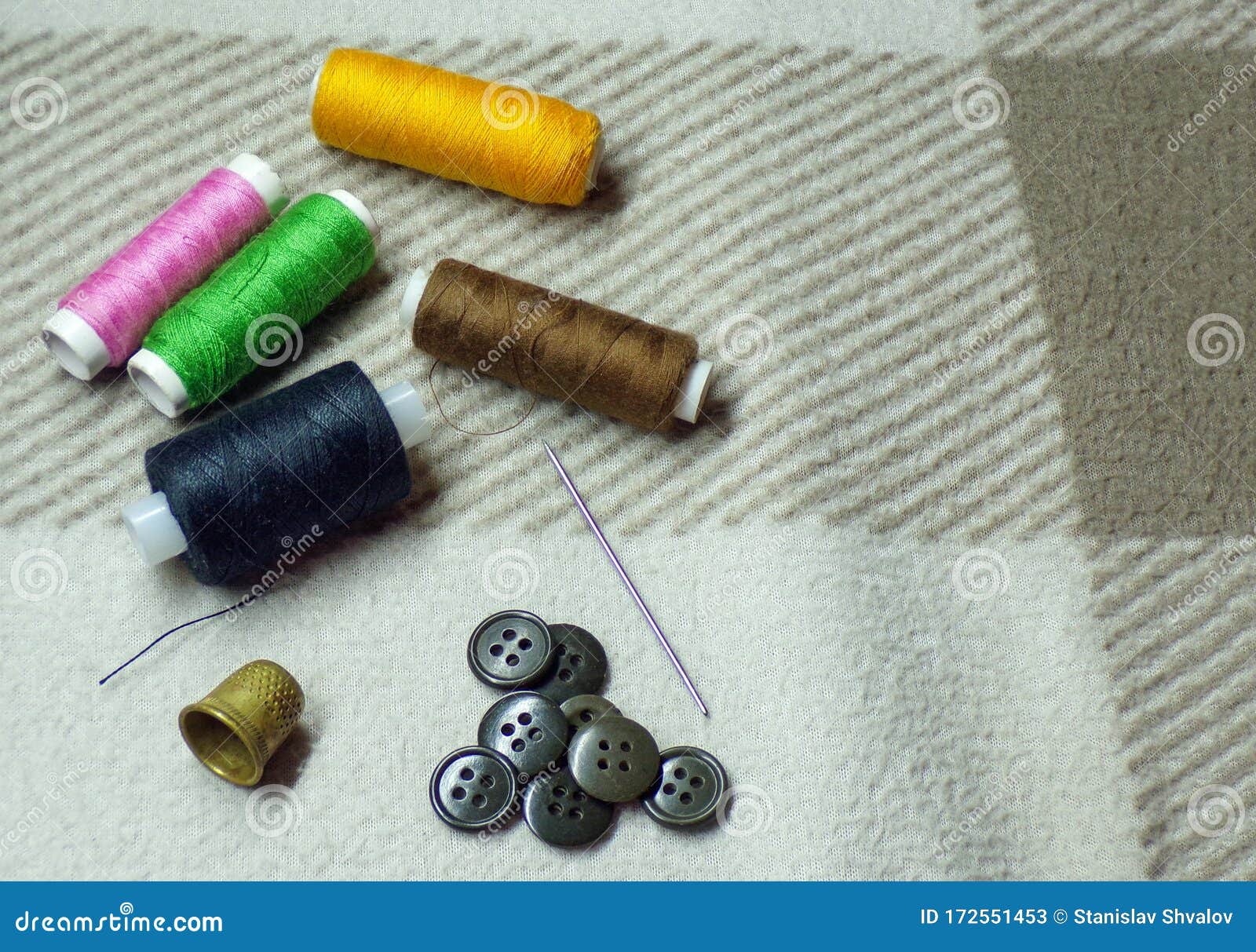 Set for Sewing and Needlework. Stock Image - Image of green, fashion ...