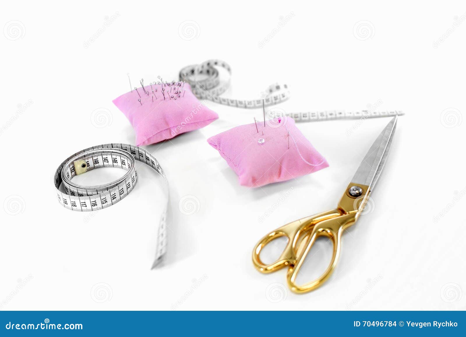 Set of Sewing Scissors, Measuring Tape Stock Photo - Image of handmade ...