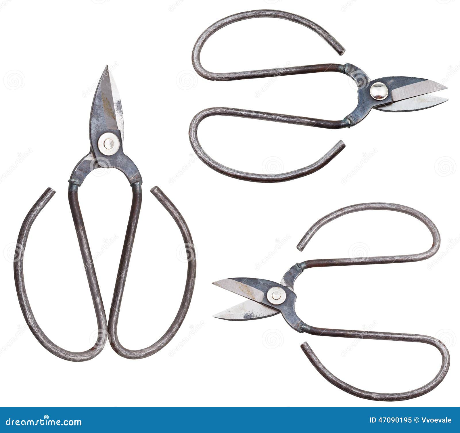 Set of Sewing Shears Isolated on White Stock Image - Image of retro ...