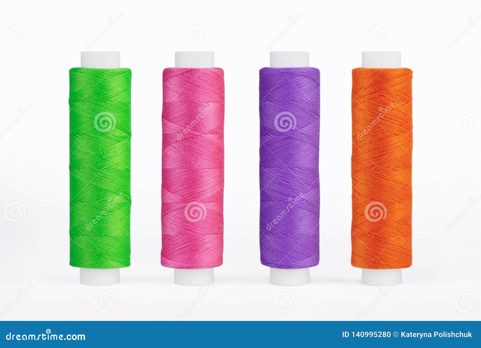 Set of Sewing Thread Coils Isolated on White Stock Photo - Image of ...
