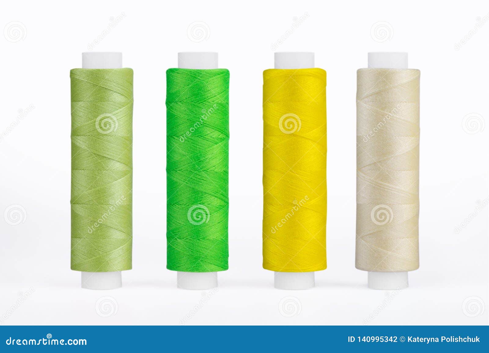 Set of Sewing Thread Coils Isolated on White Stock Photo - Image of ...