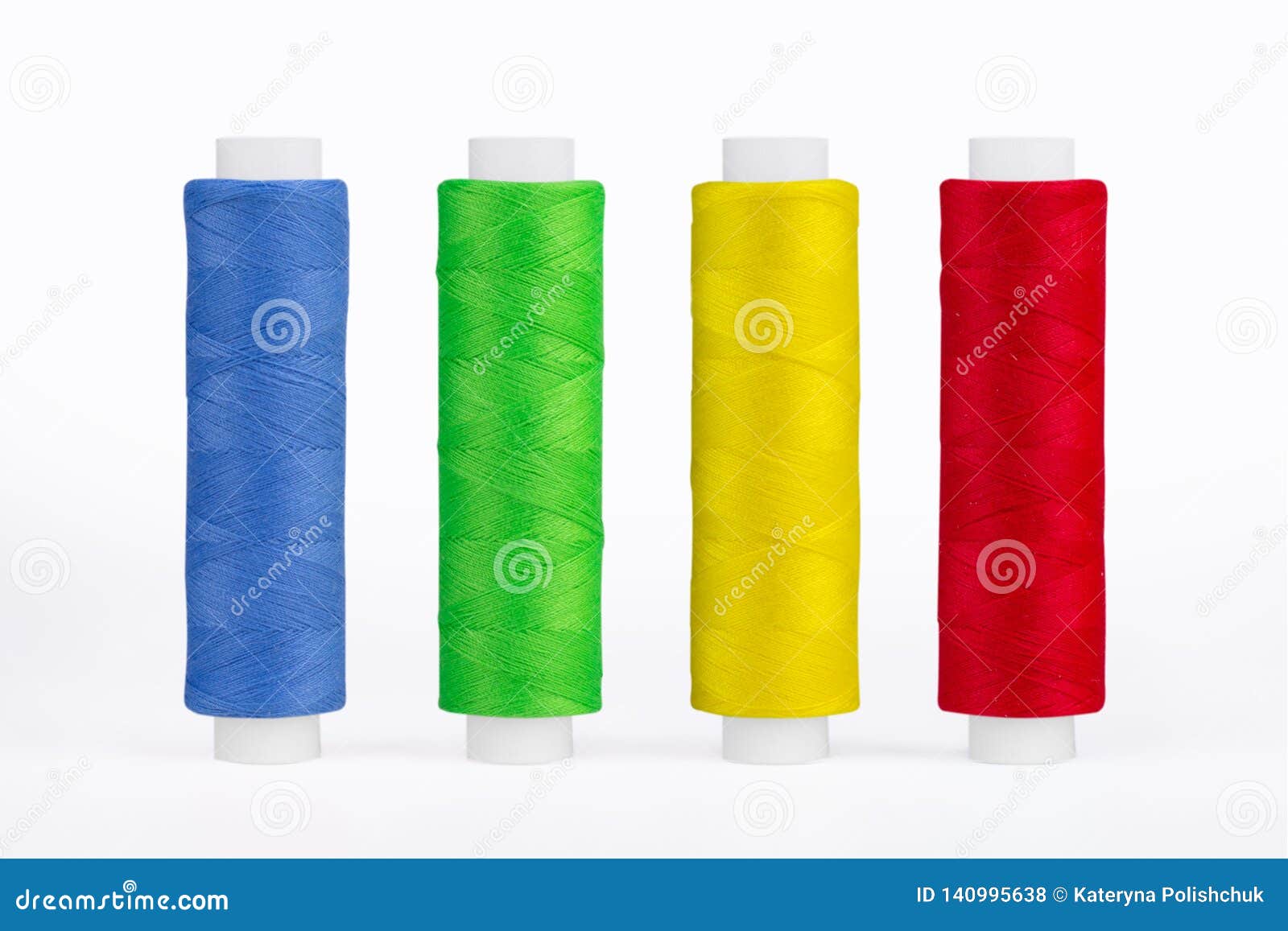 Set of Sewing Thread Coils, Classic Colours, Isolated on White Stock ...