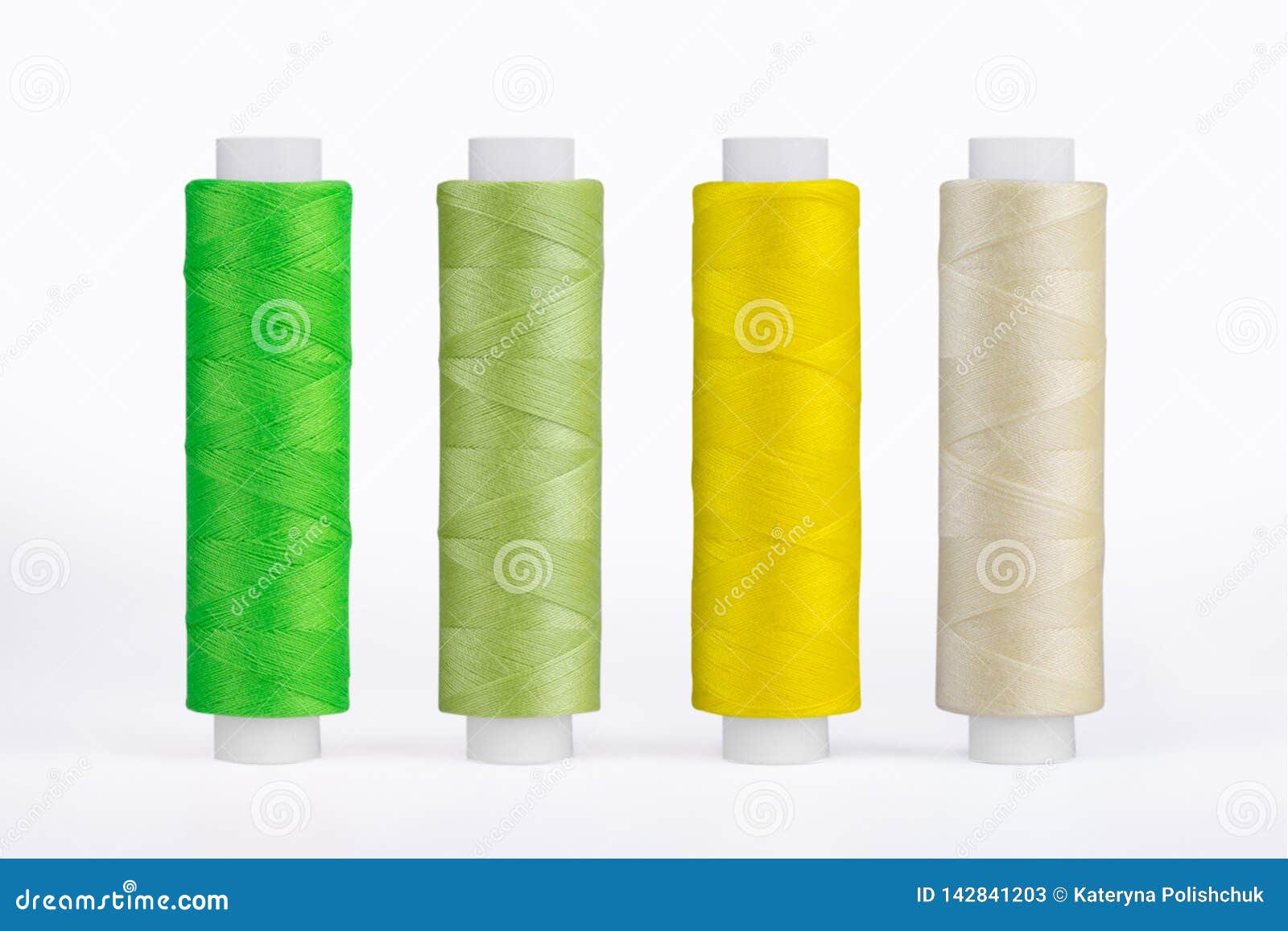 Set of Sewing Thread Coils, Miscellaneous Colours, Isolated on White ...