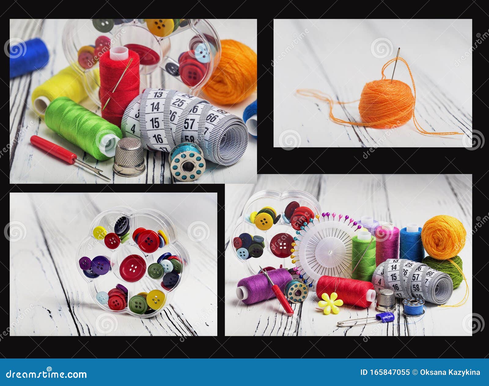 Set of Sewing Thread Drums for Creativity Stock Image - Image of ...