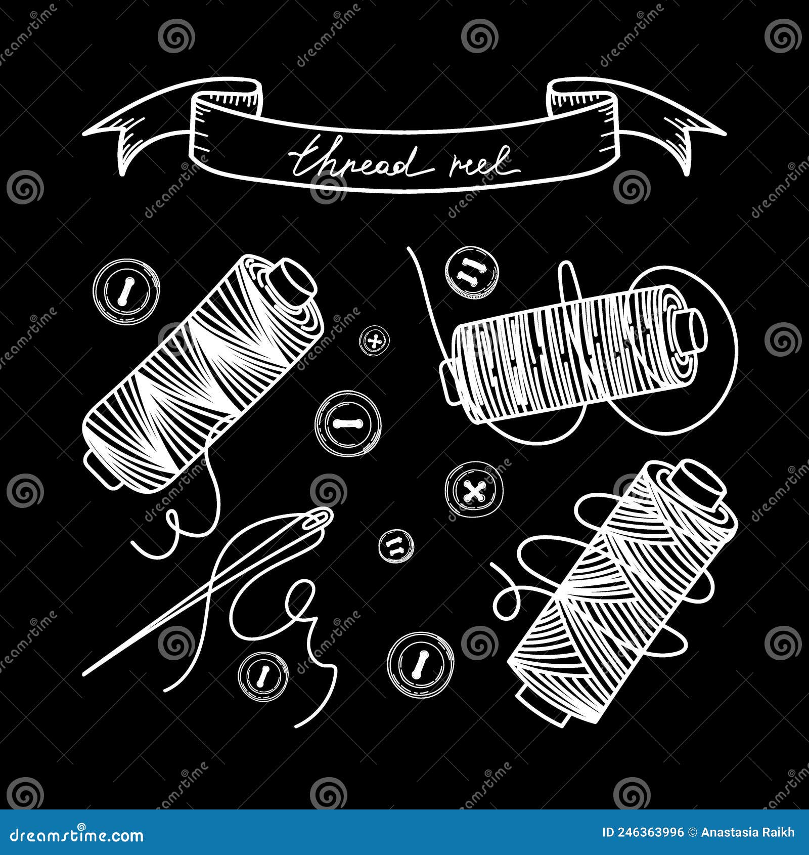 Bobbin Thread Spool Cartoon Vector Illustration | CartoonDealer.com ...
