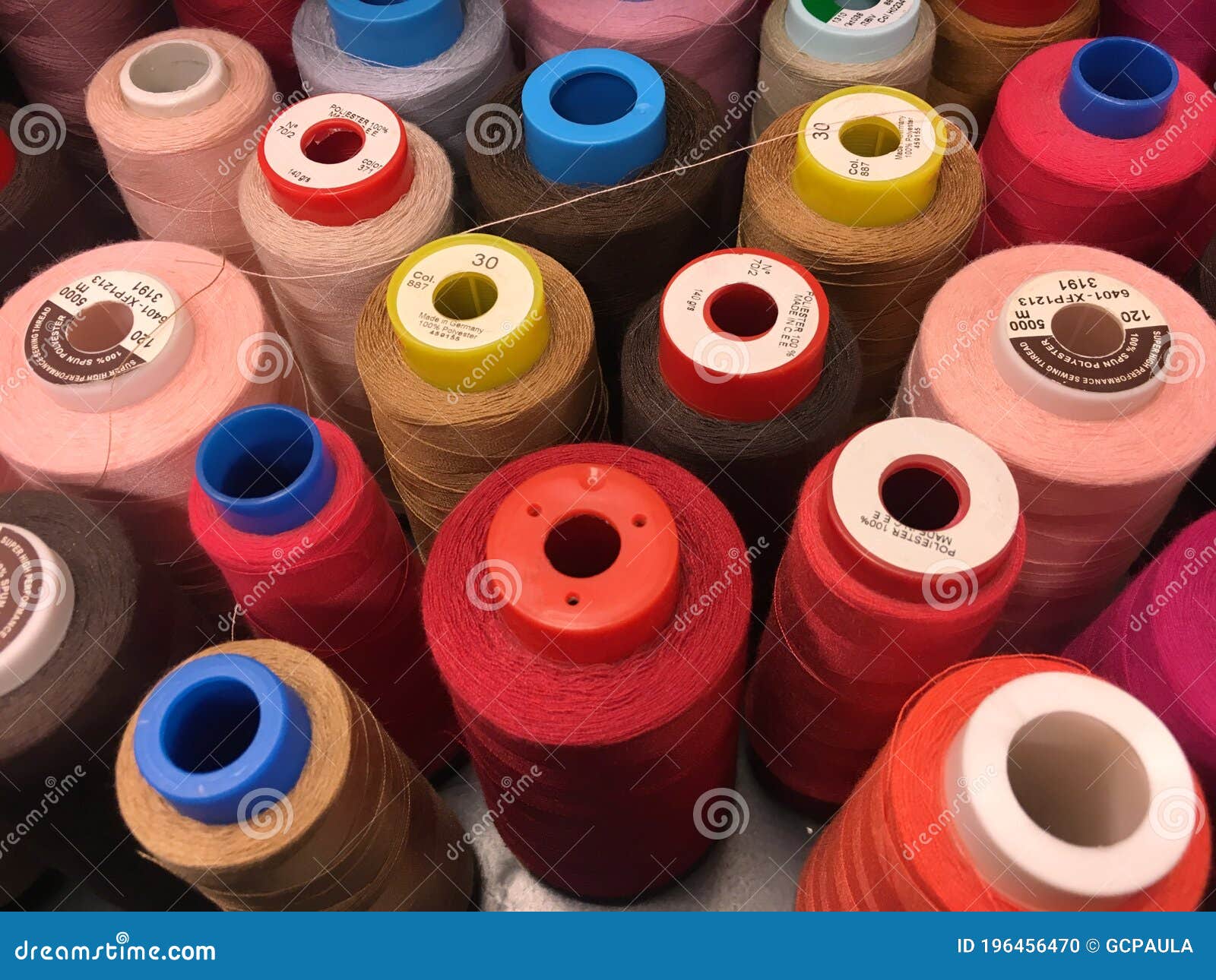 Set of Sewing Threads of Varieties of Color Red. Threads of Shades of ...