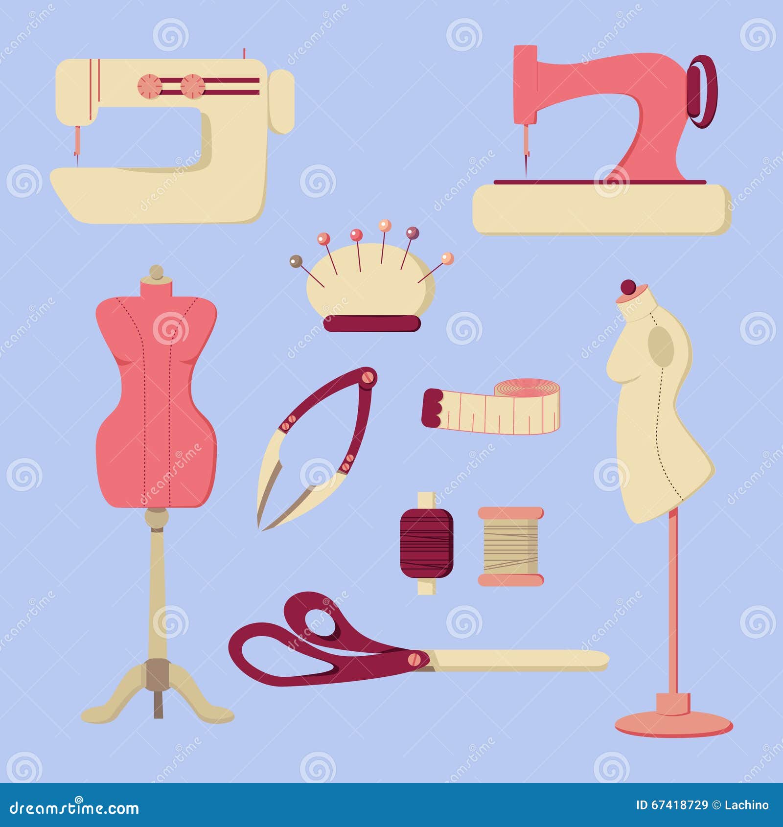 Set of Sewing Vector Icons. Stock Vector - Illustration of shears ...