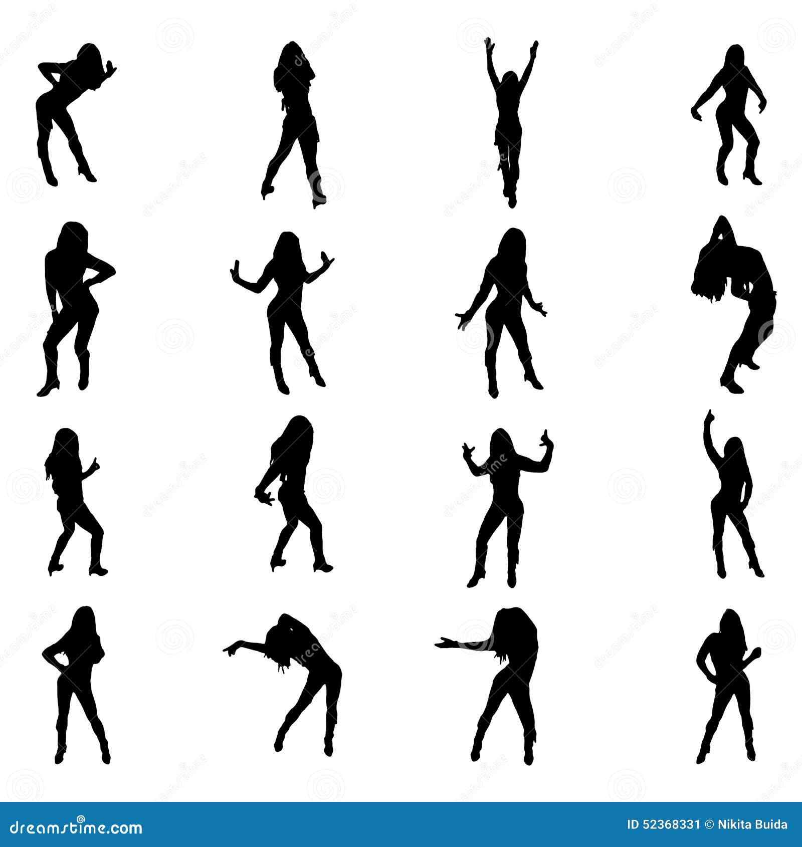 Set of dancer shapes stock vector. Illustration of figure - 52368331