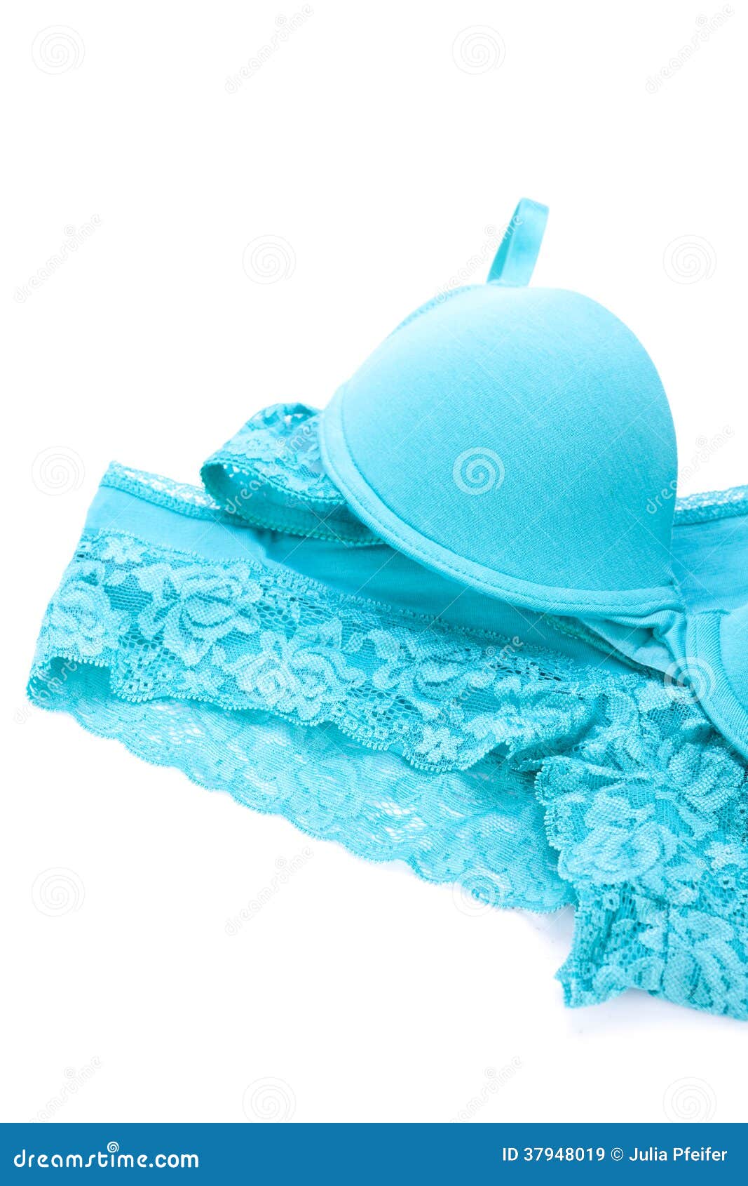 Set of Turquoise Blue Lingerie Stock Image - Image of lacy, fabric ...