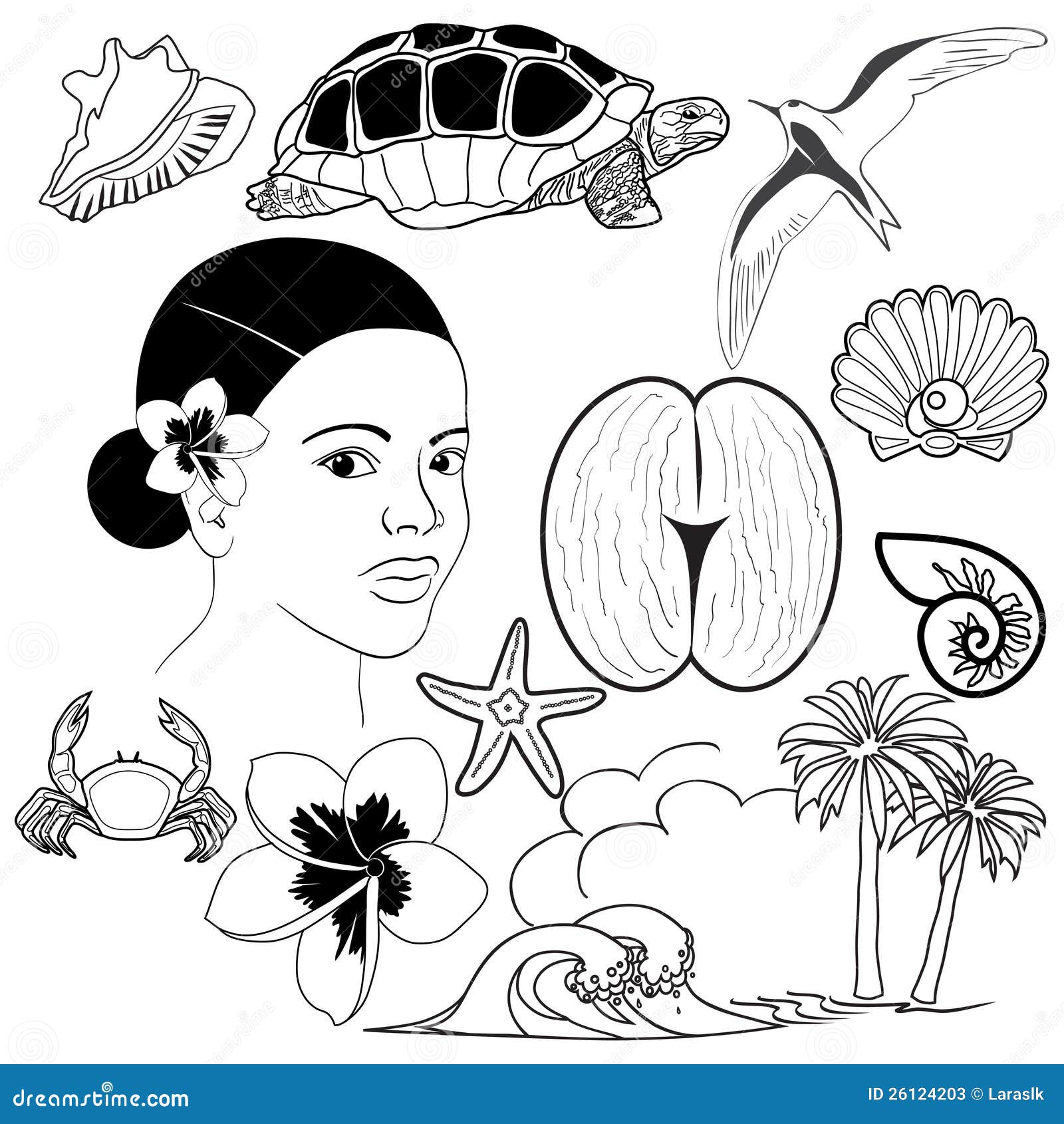 Set of Seychelles icons stock vector. Illustration of black - 26124203