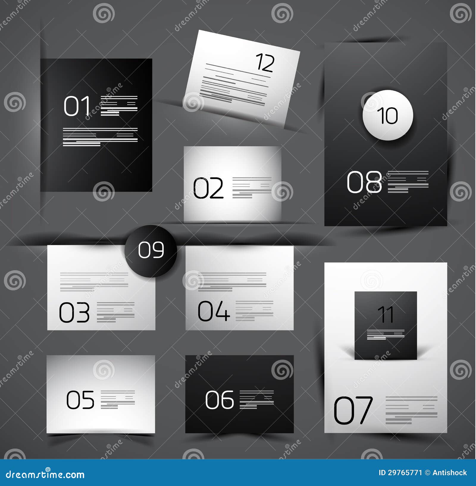 Set of Modern Web Shadow Design Templates Stock Vector - Illustration ...
