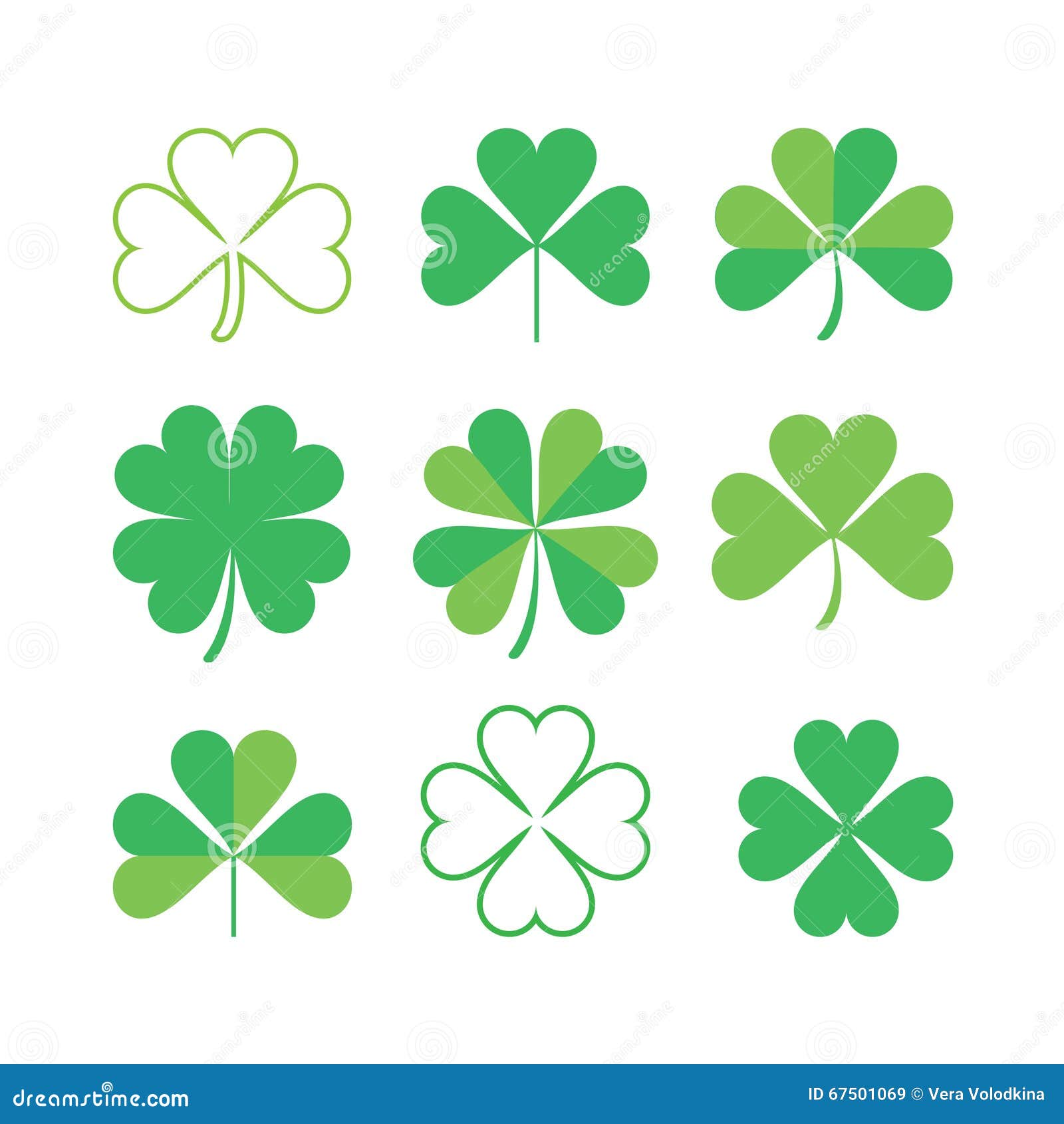 Set of shamrock stock vector. Illustration of culture - 67501069