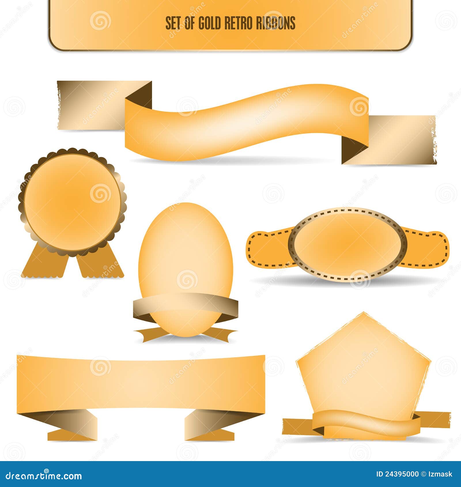 Set of shaped ribbons stock vector. Illustration of ribbon - 24395000