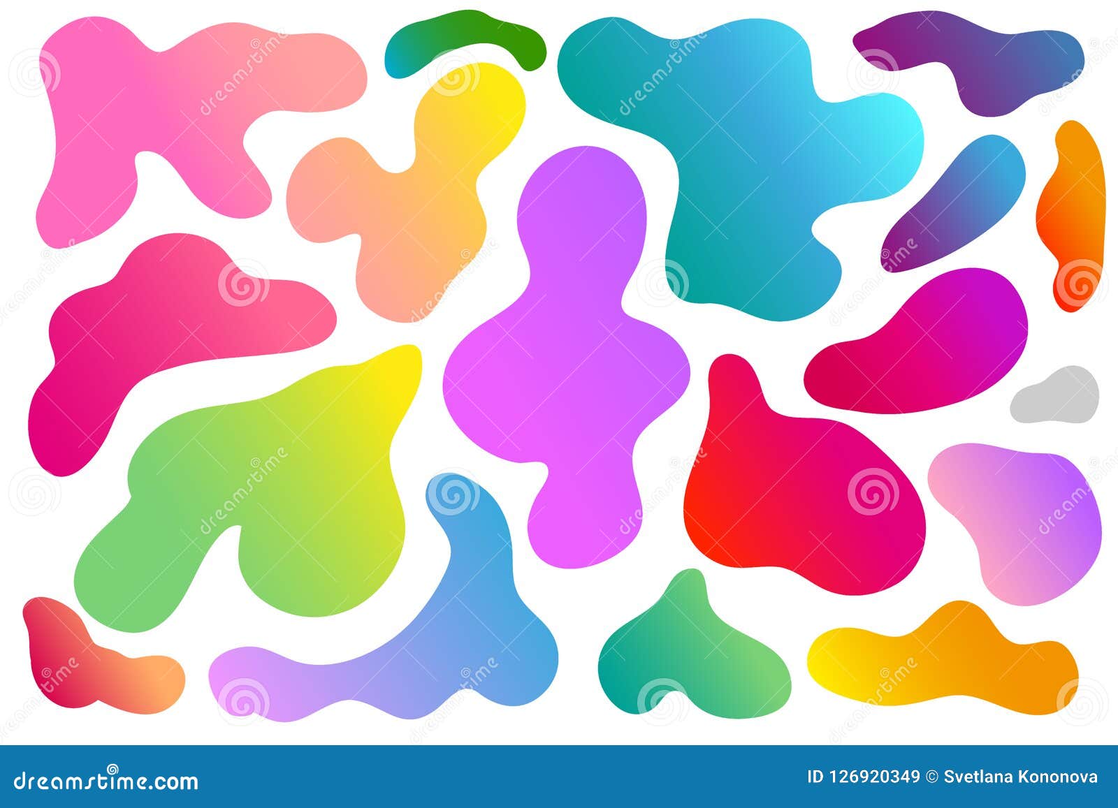 Set of Shapes with Gradient Colors. Stock Vector - Illustration of ...