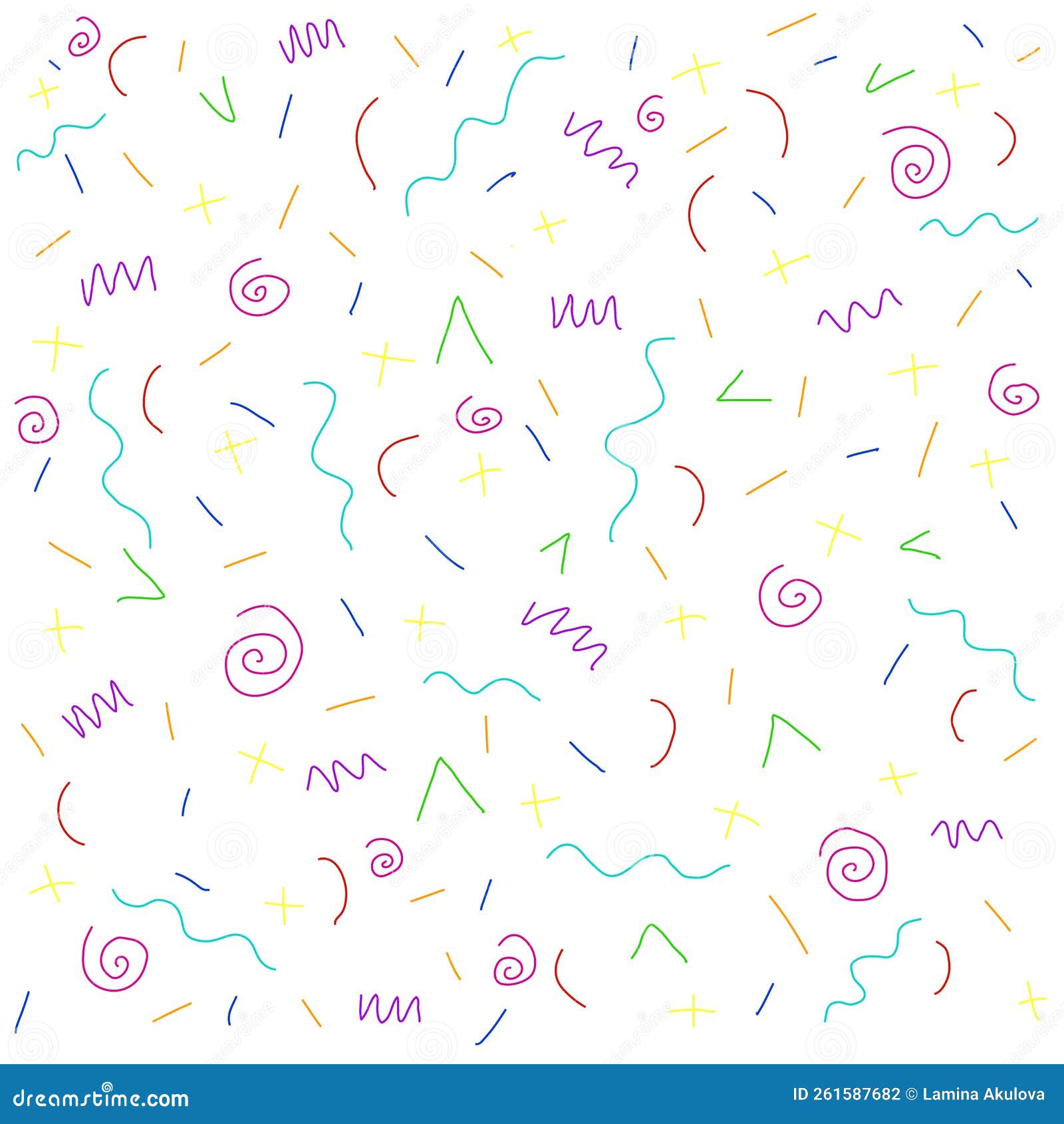 Set of Shapes and Lines. Colorful Abstract Lines Stock Vector ...