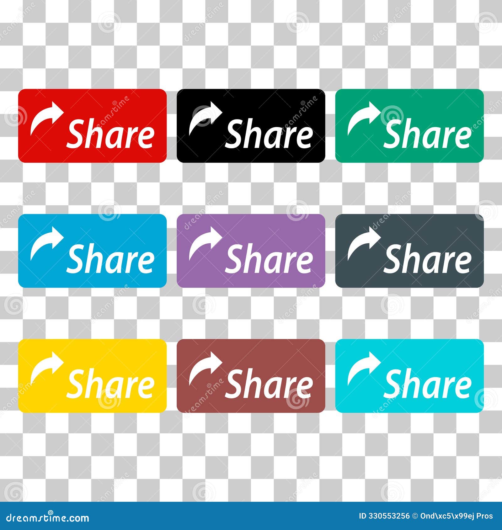Set of Share Click Button Icon, Modern Web Sign, Internet Vector ...