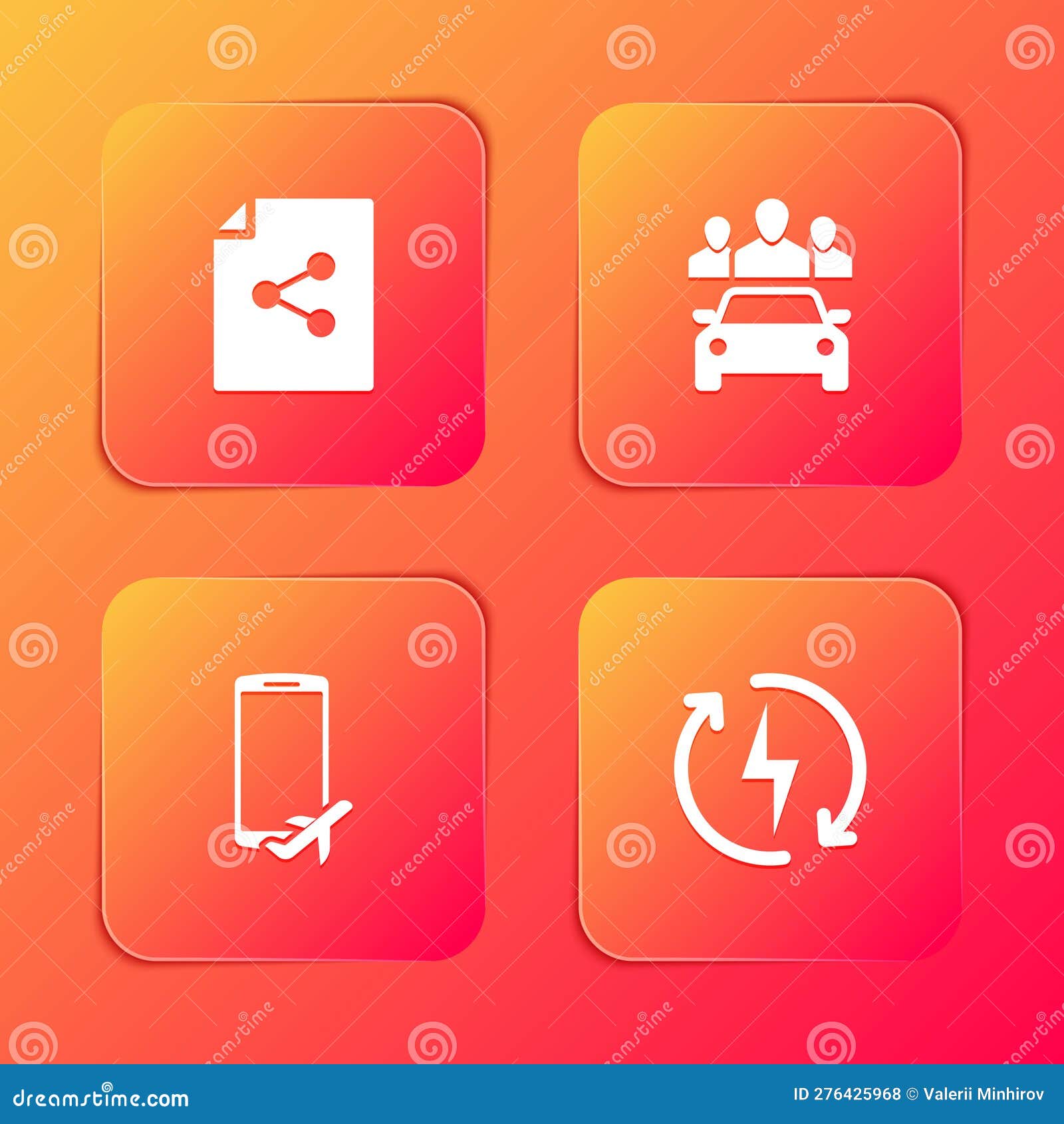 Set Share File, Car Sharing, Flight Mode the Mobile and Recharging Icon ... Set Share File, Car Sharing, Flight Mode the Mobile and Recharging Icon ...