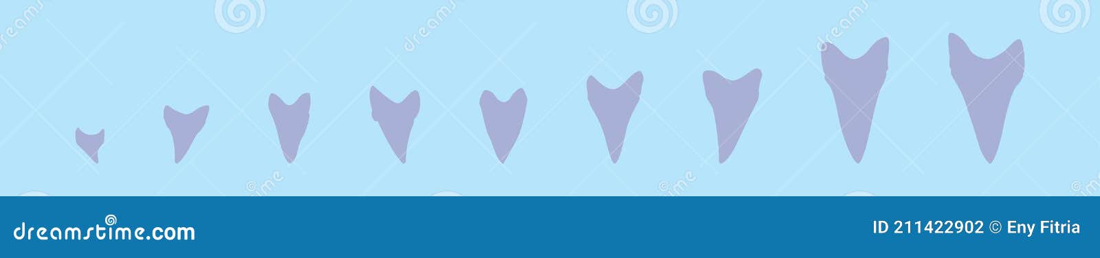 Set of Shark Teeth Cartoon Icon Design Template with Various Models ...
