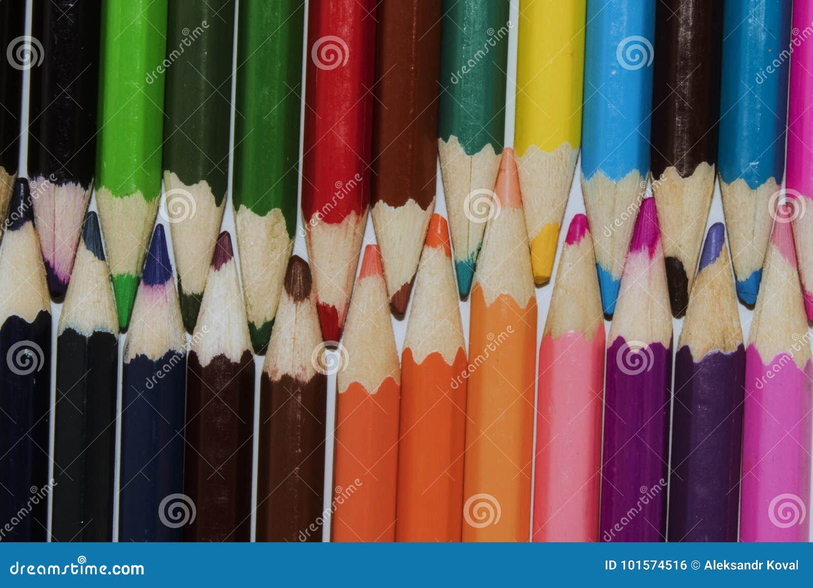 Set of Sharp Multicolored Pencils Stock Photo - Image of palette ...