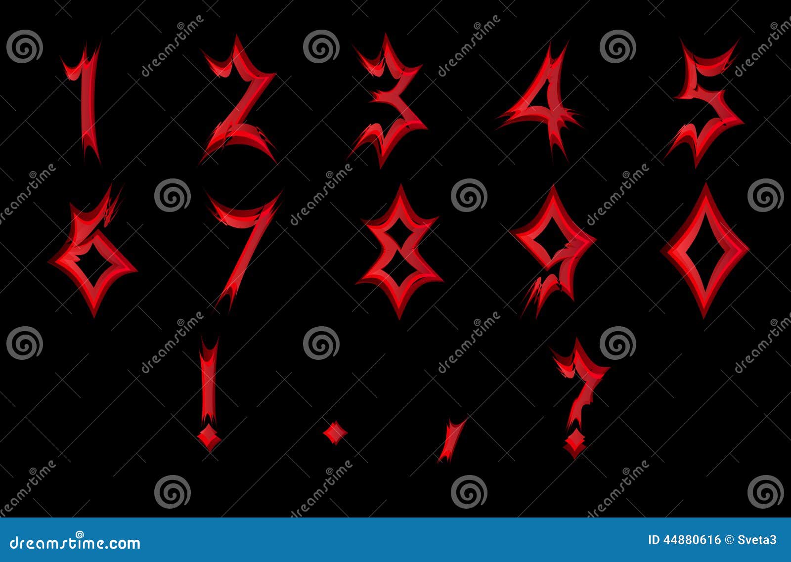 Set of Sharp , Red Digits . Stock Vector - Illustration of collection ...