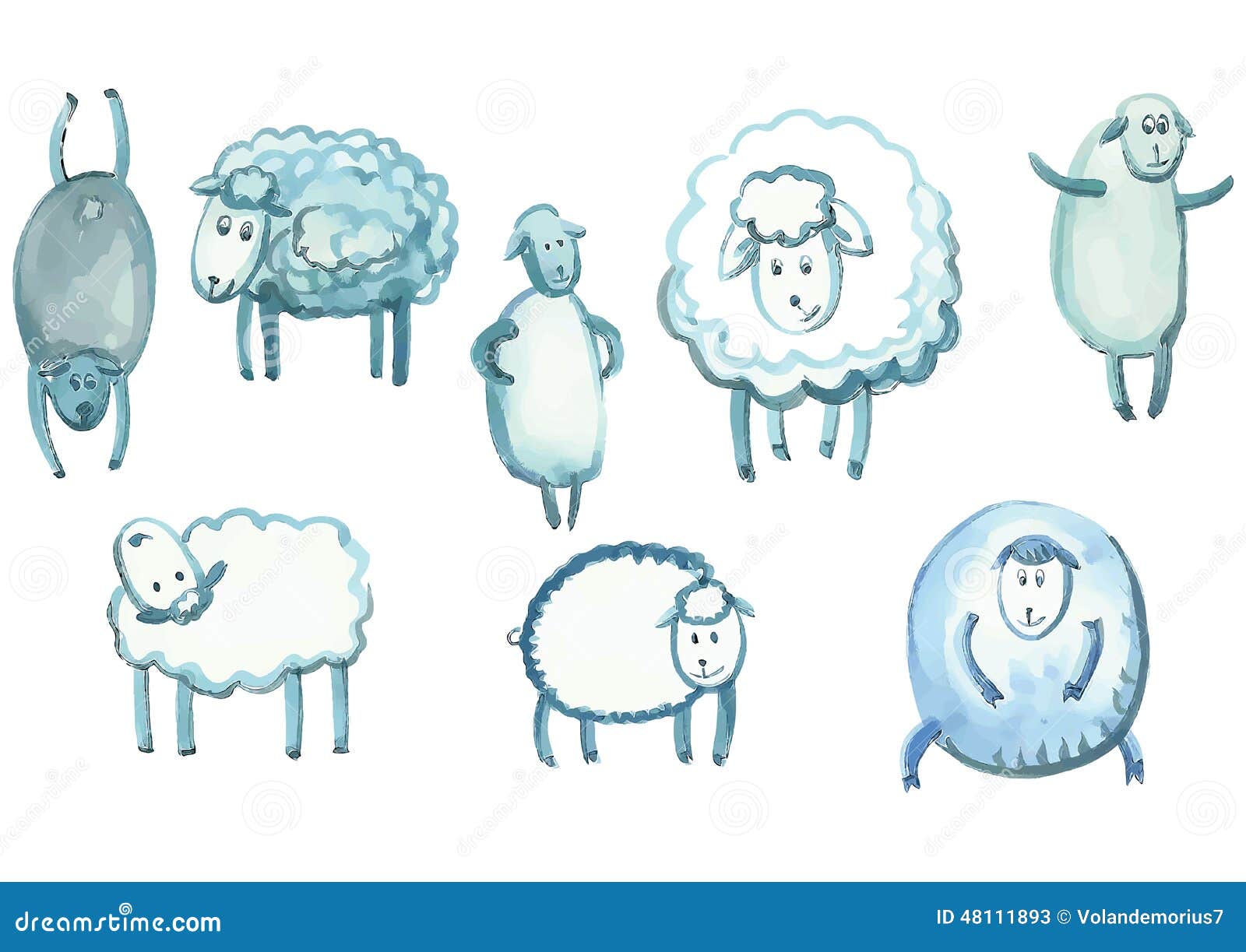 Set of Sheep in Different Poses Stock Vector - Illustration of culture ...