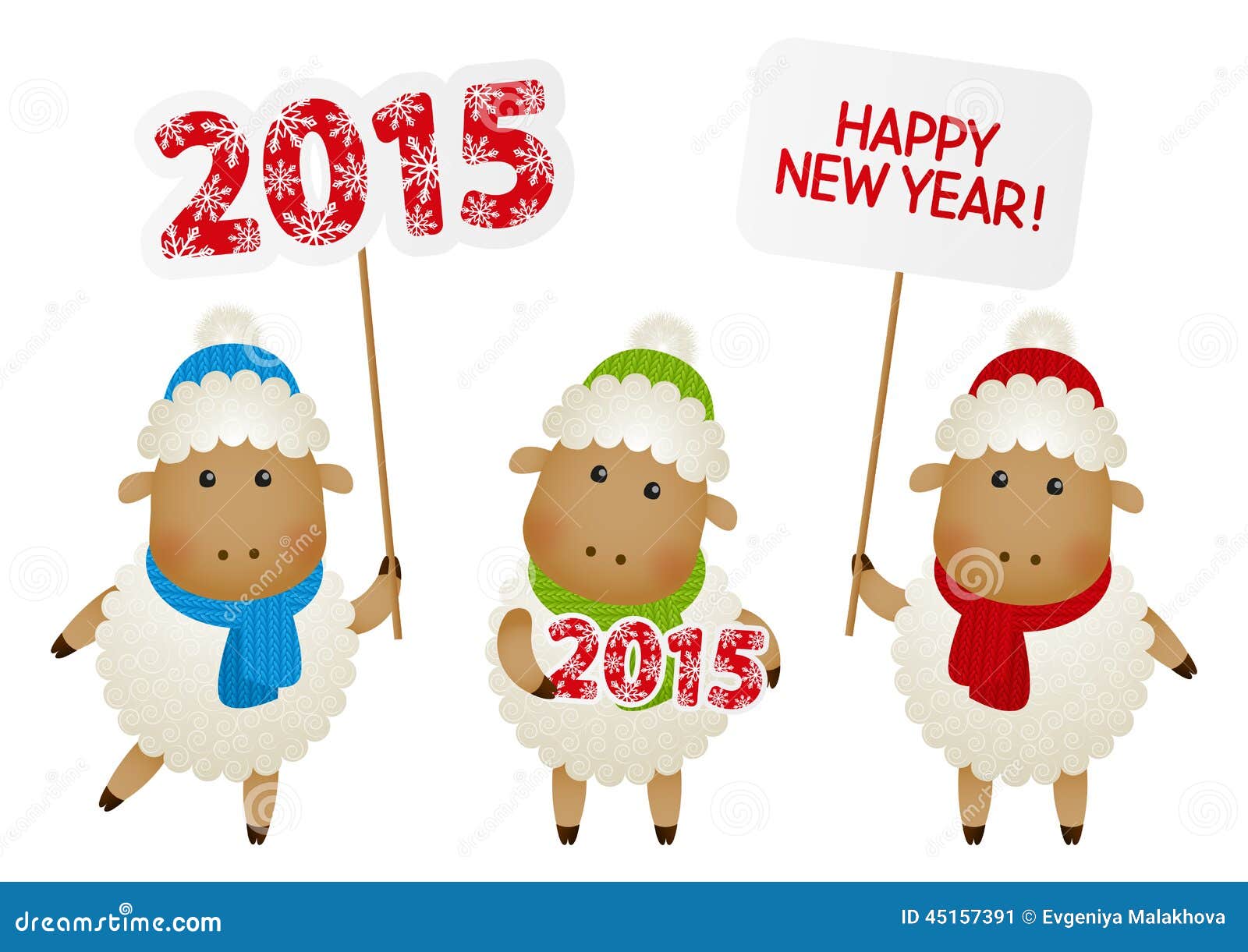 Set of sheep stock vector. Illustration of happy, year - 45157391