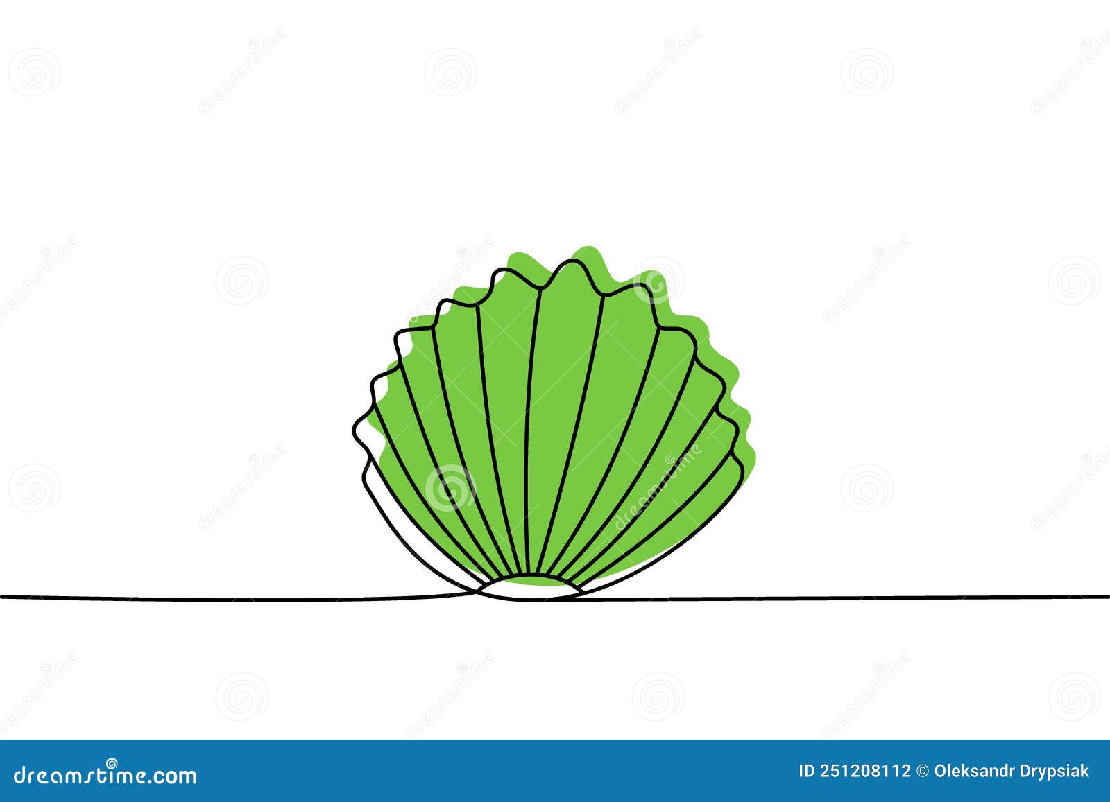 Set of Shell One Line Colored Continuous Drawing. Shell Continuous One ...