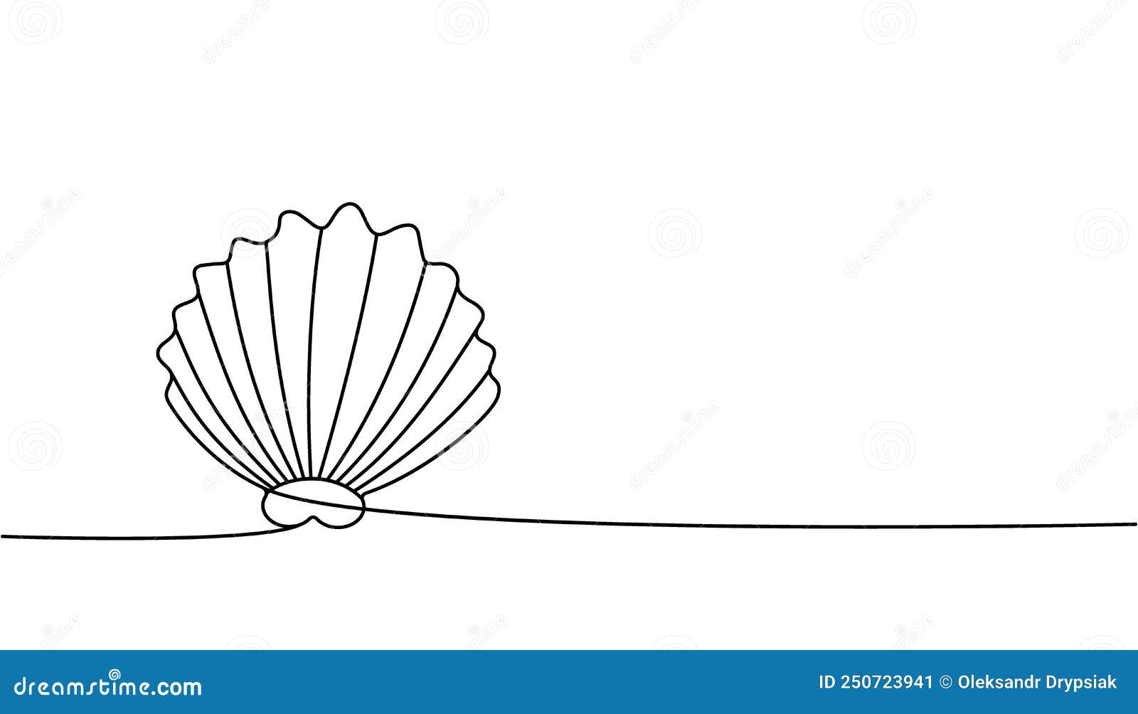 Set of Shellfish One Line Continuous Drawing. Shell Continuous One Line ...