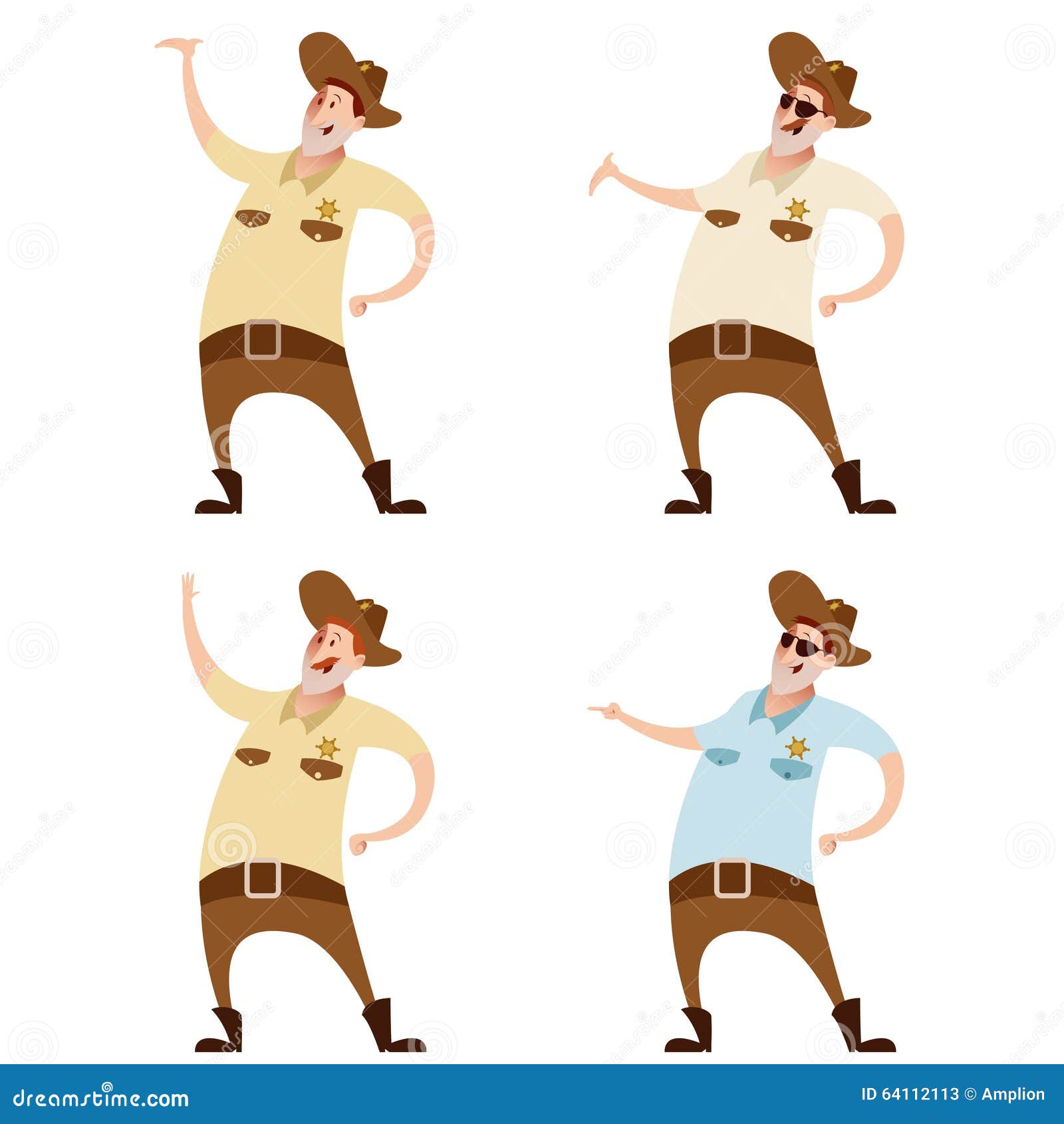Set Of Sheriffs Cartoon Vector | CartoonDealer.com #64112113