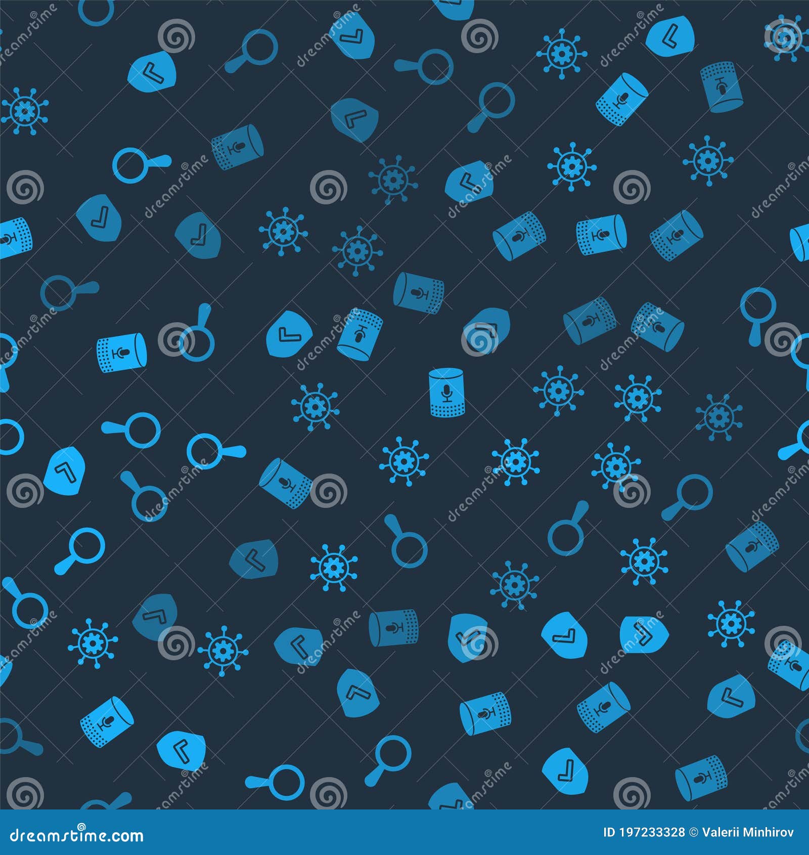 Set Shield with Check Mark, Project Management, Voice Assistant and ...