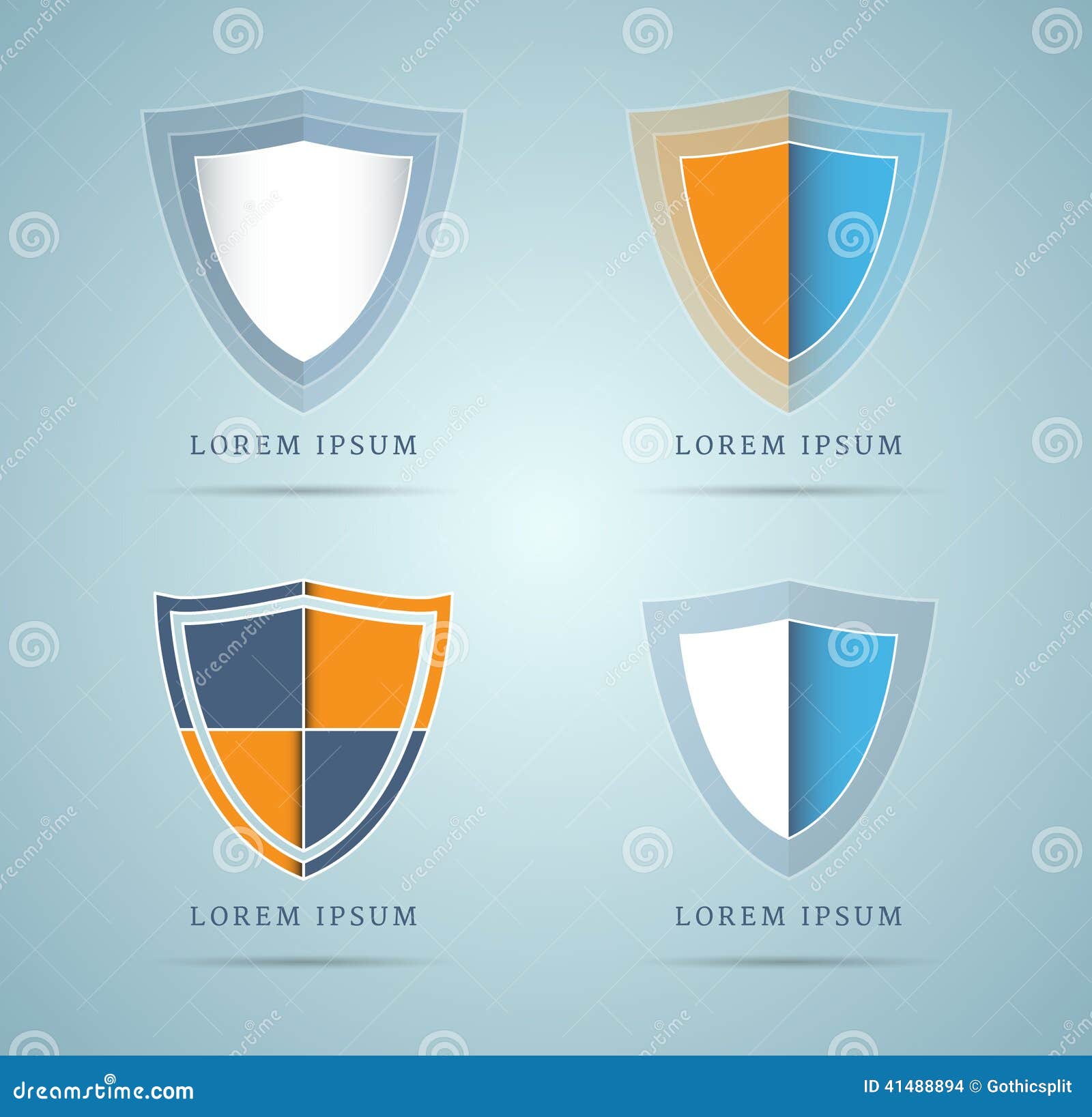 Set of Shield Design Elements Stock Vector - Illustration of protection ...