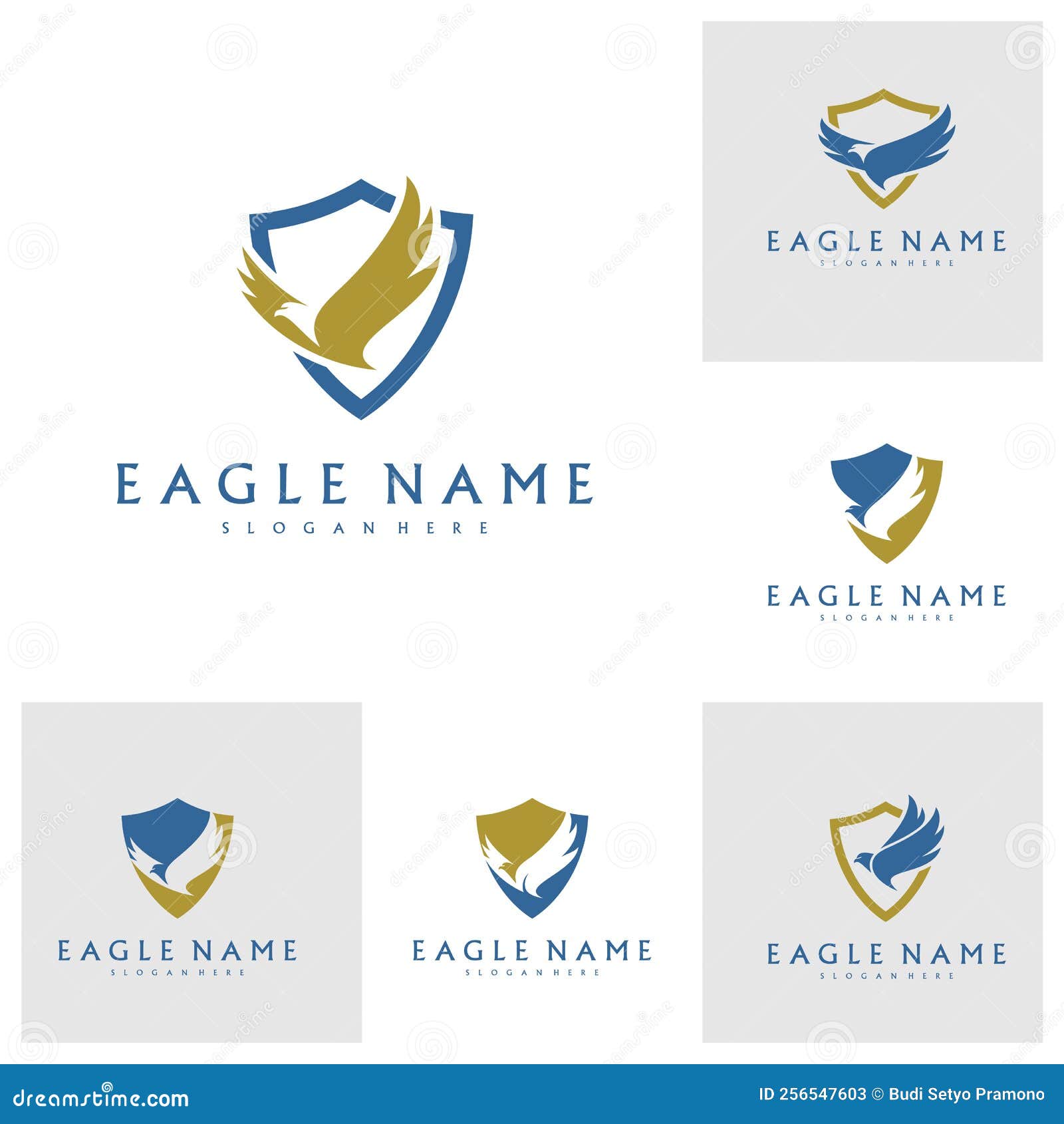 Set of Shield Eagle Logo Design Vector Template. Simple Icon Symbol Stock Illustration ...